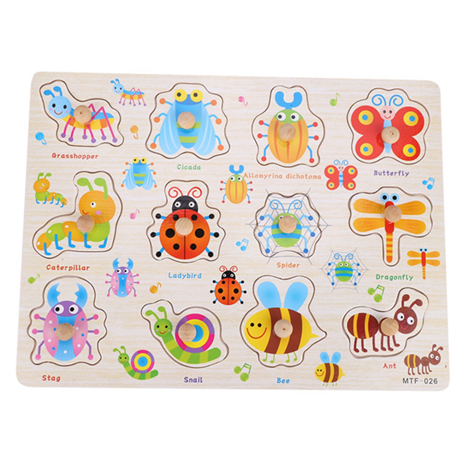 Baby Toys Montessori Wooden Puzzle Hand Grab Board Set Educational Toy ...