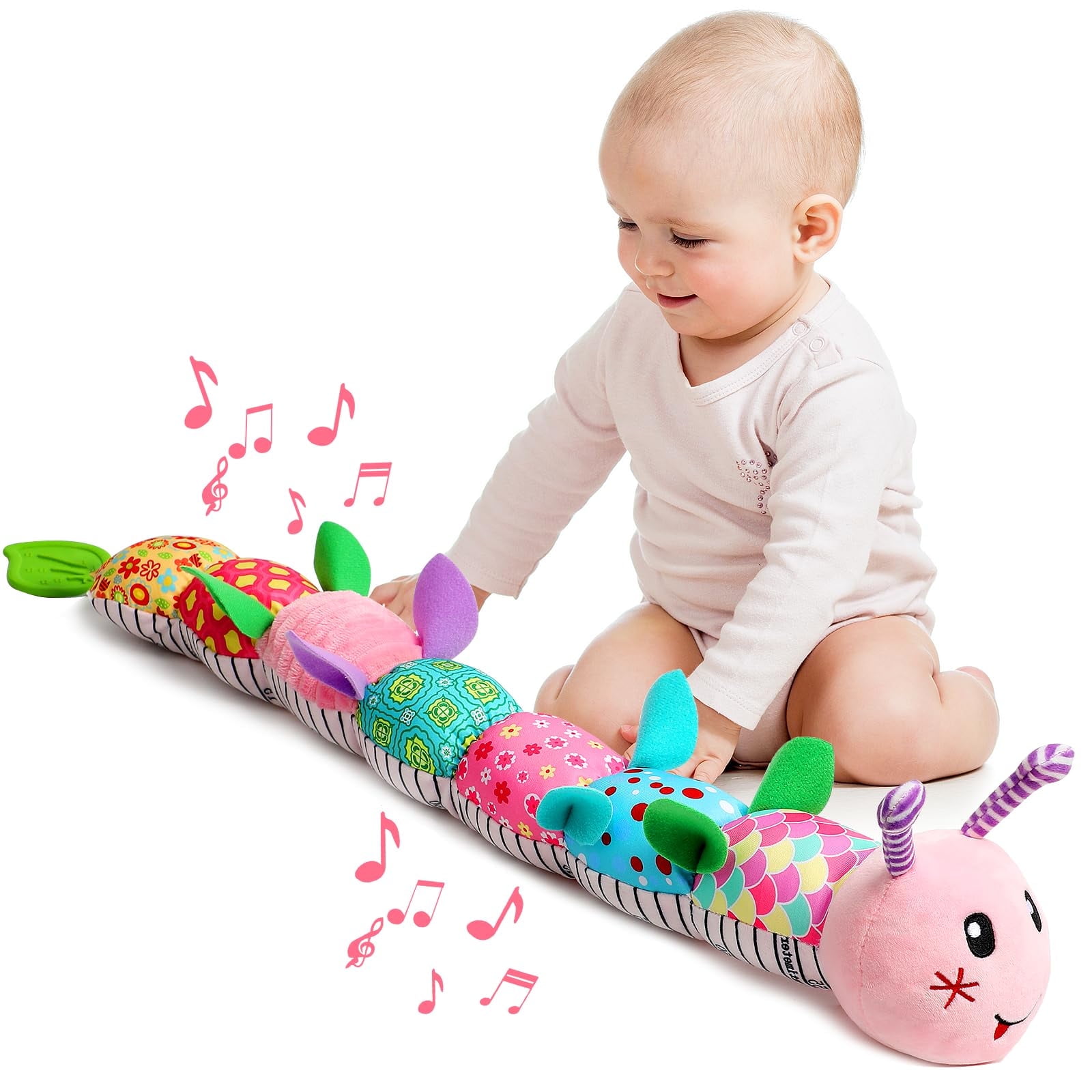 Baby Toys Musical Caterpillar,Baby Stuffed Animal Toys with Crinkle and ...