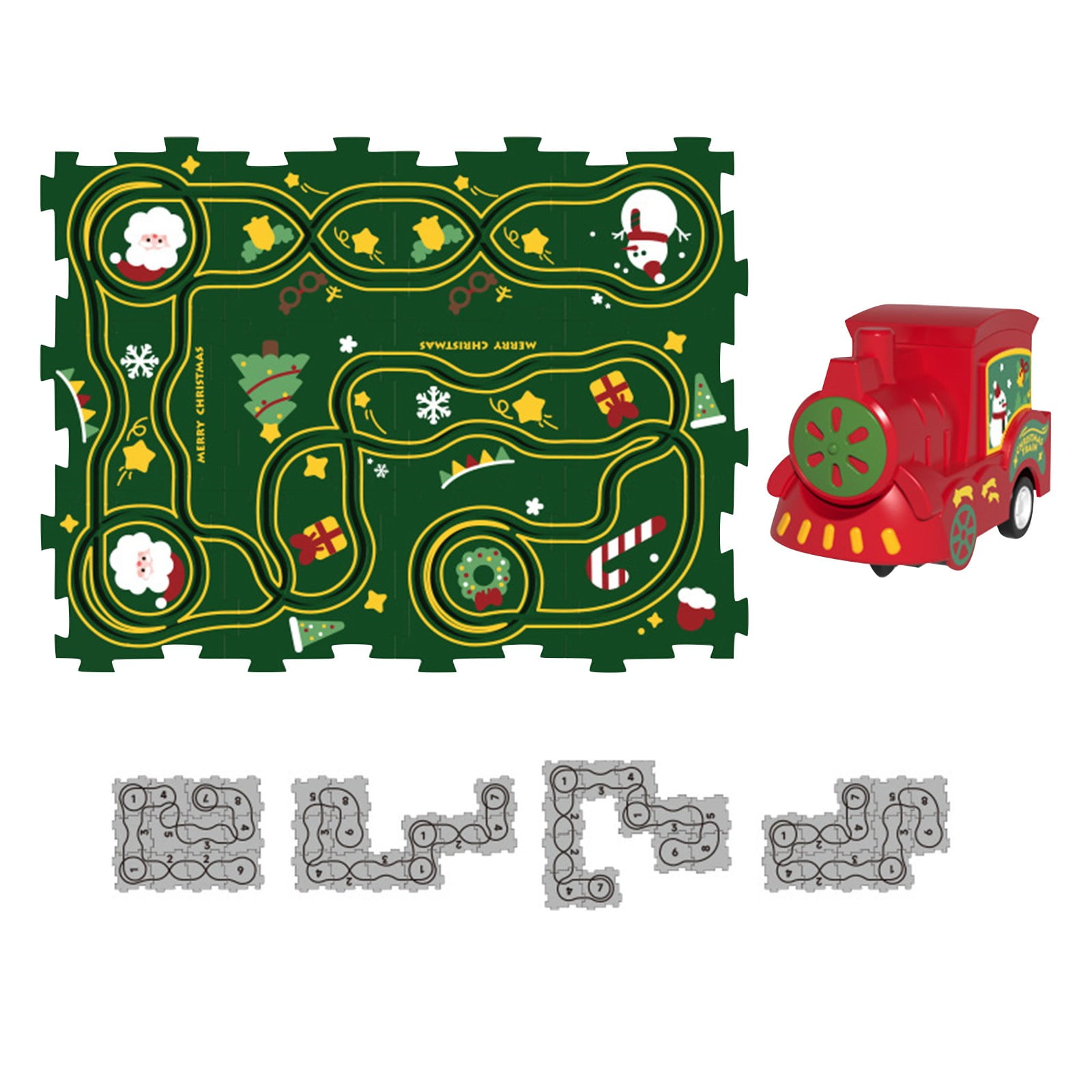 Baby Toys Space Puzzle Rail Car Electric Puzzle Piece DIY Boy Car ...