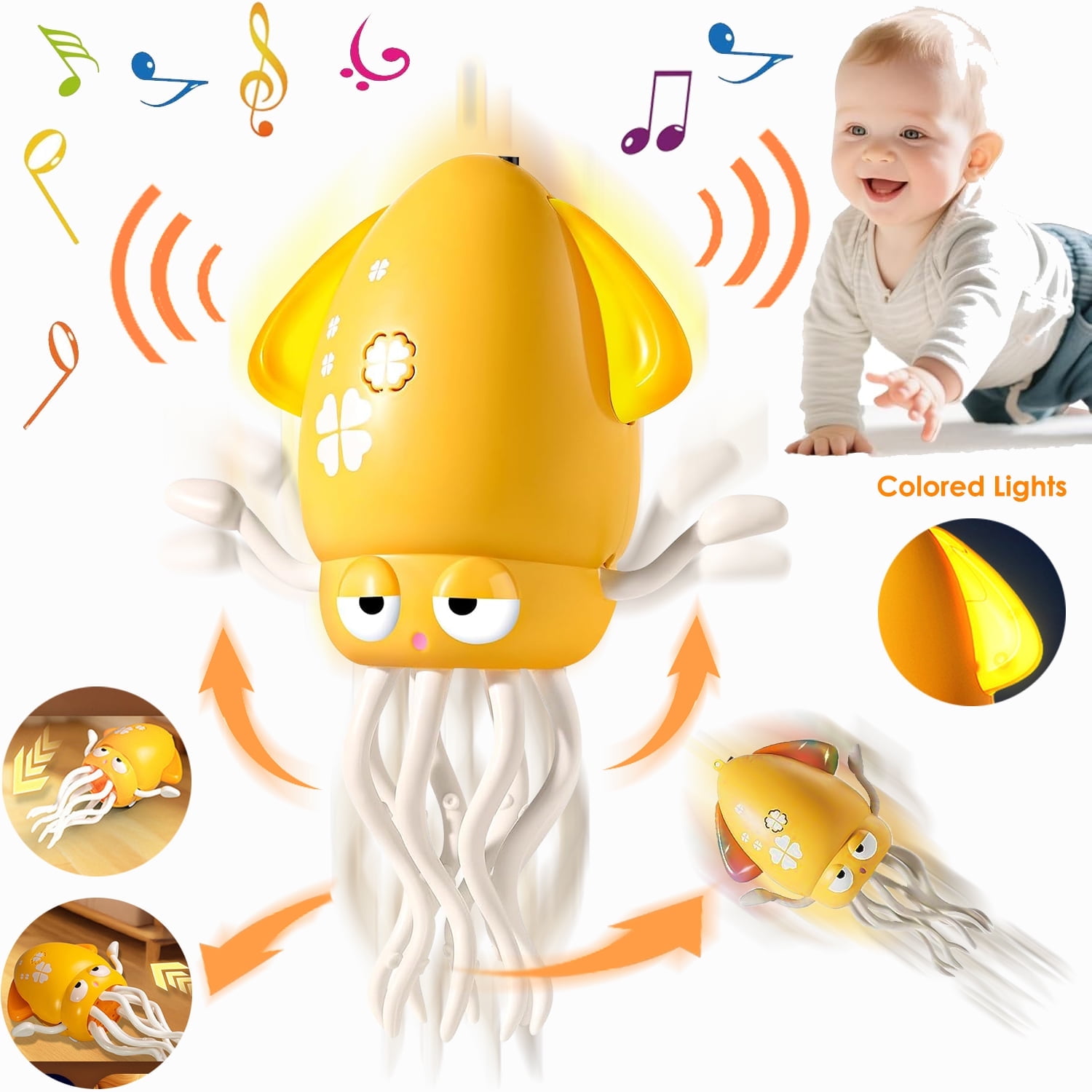 Musical Baby Crawling Toys 6-12 Months, Infants Toys for Babies 0 3 6 9 ...