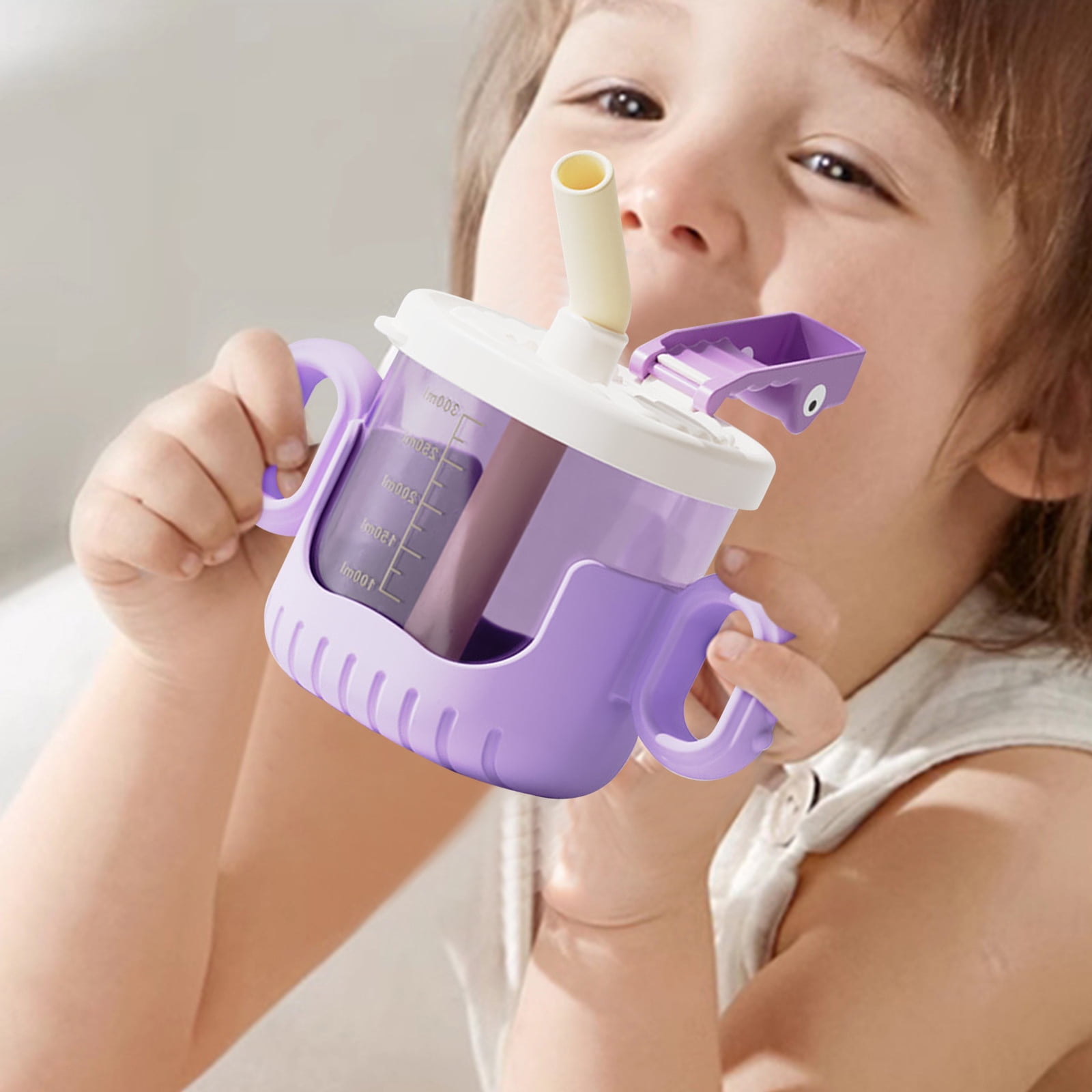 Baby Training Cup with Lid and Straw, Free-flow Cup, Transition Sippy ...