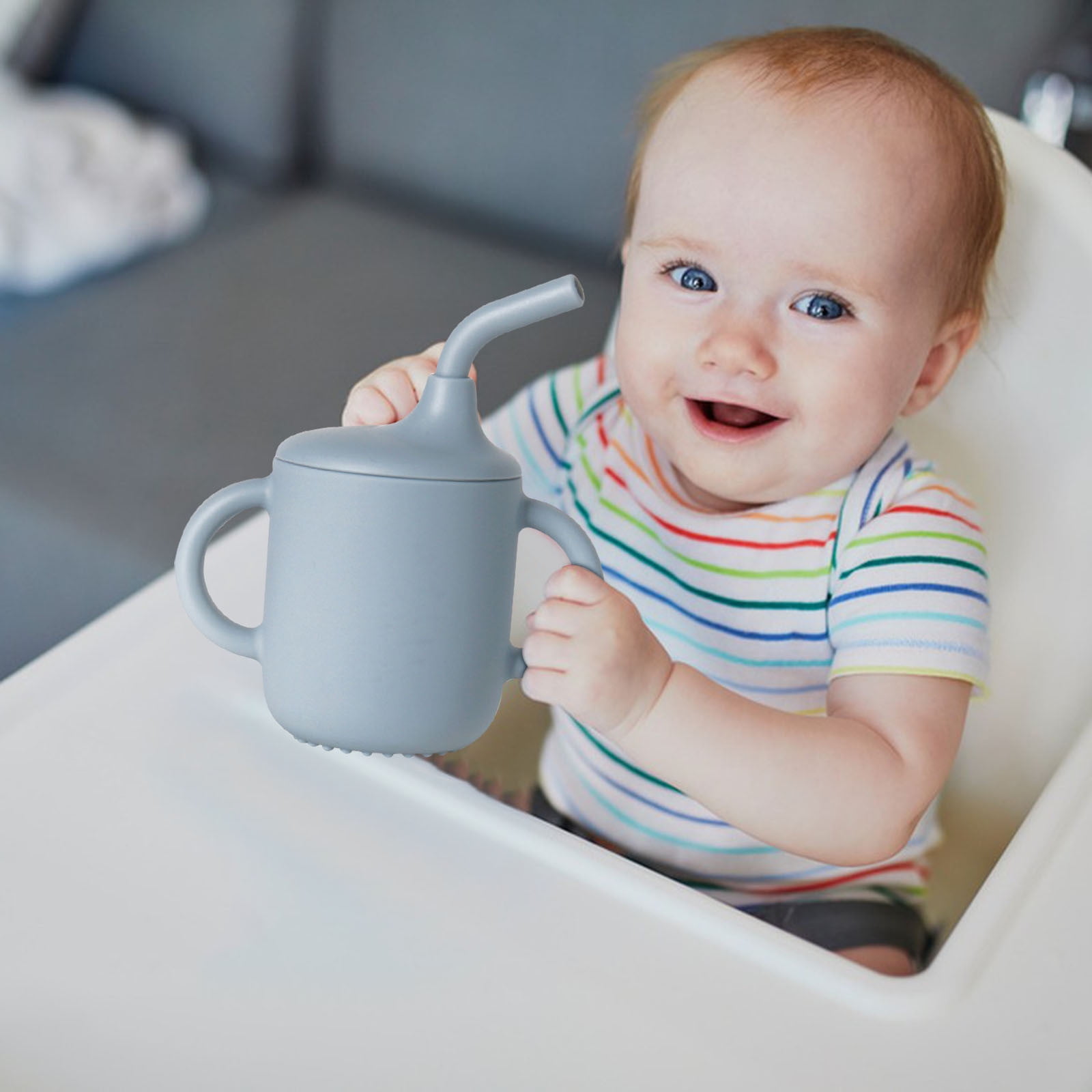 Baby Training Sippy Cup Silicone No Spill Straw Cups for Toddlers ...