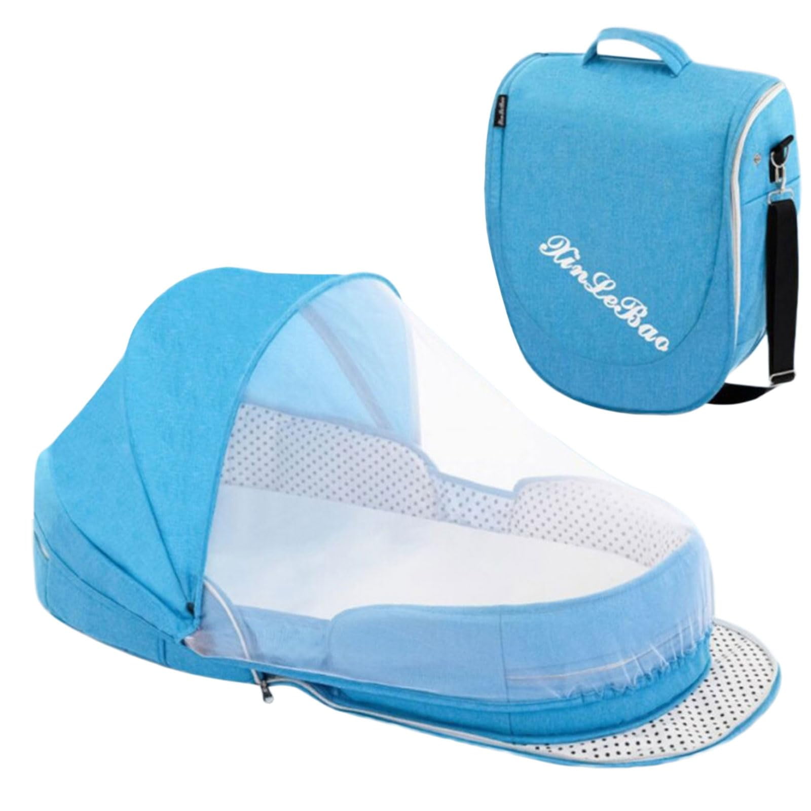 Baby Travel Bassinet Portable Foldable Crib with Canopy Net, Safe Co ...