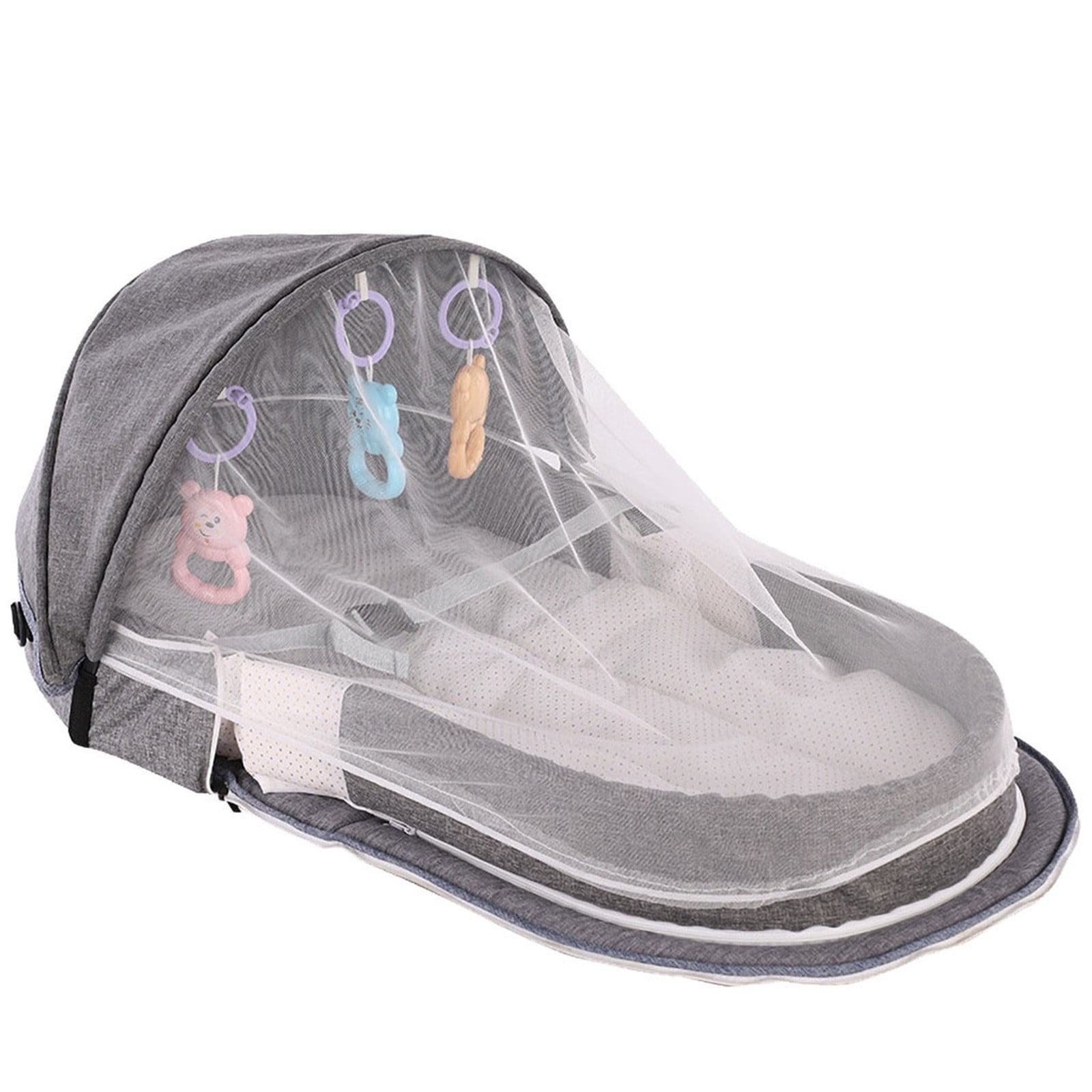 Baby Travel Cot with Net Foldable Baby Tent Washable Crib Bionic Travel ...