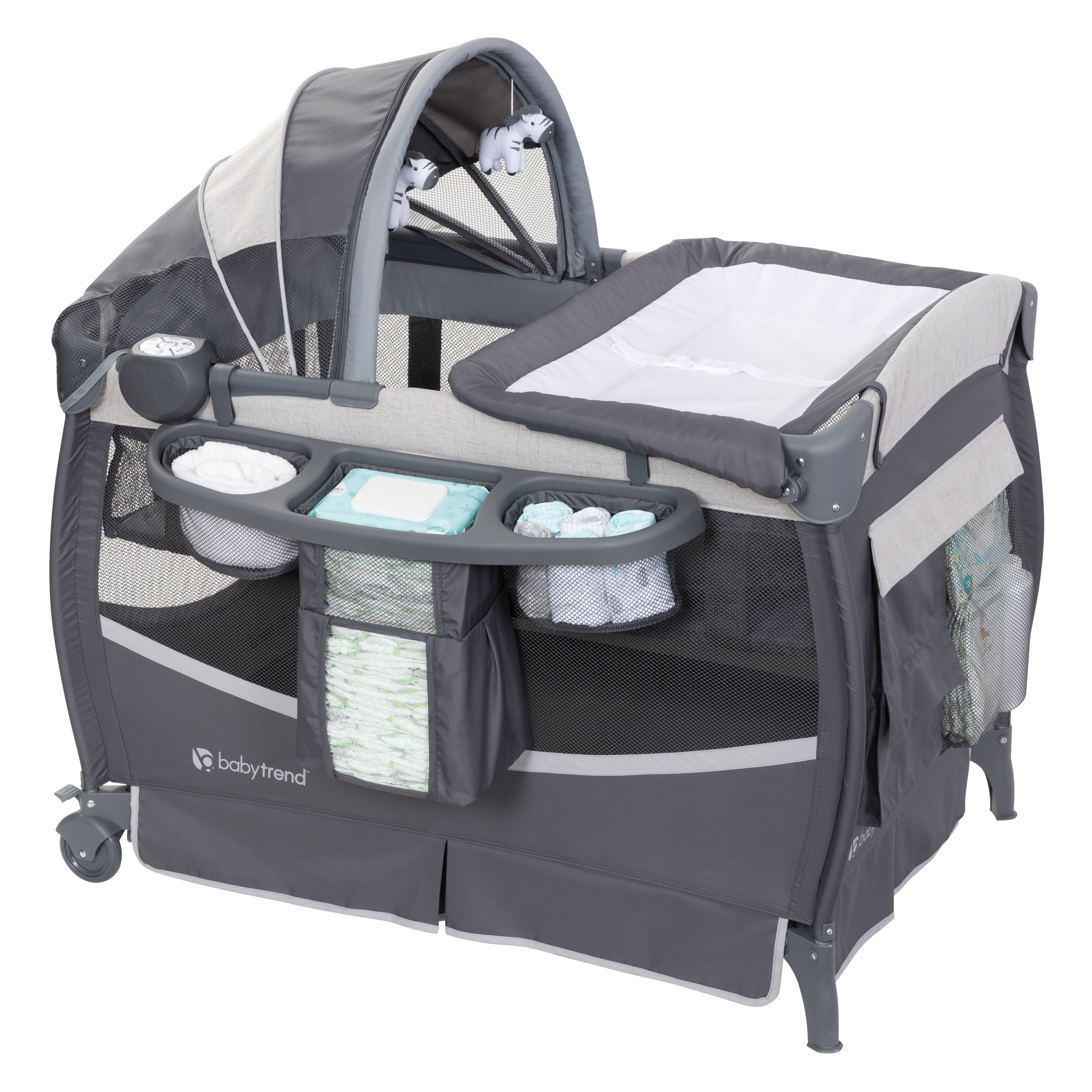 Baby Trend Deluxe II Nursery Center Playard in Misty Grey - Walmart.com