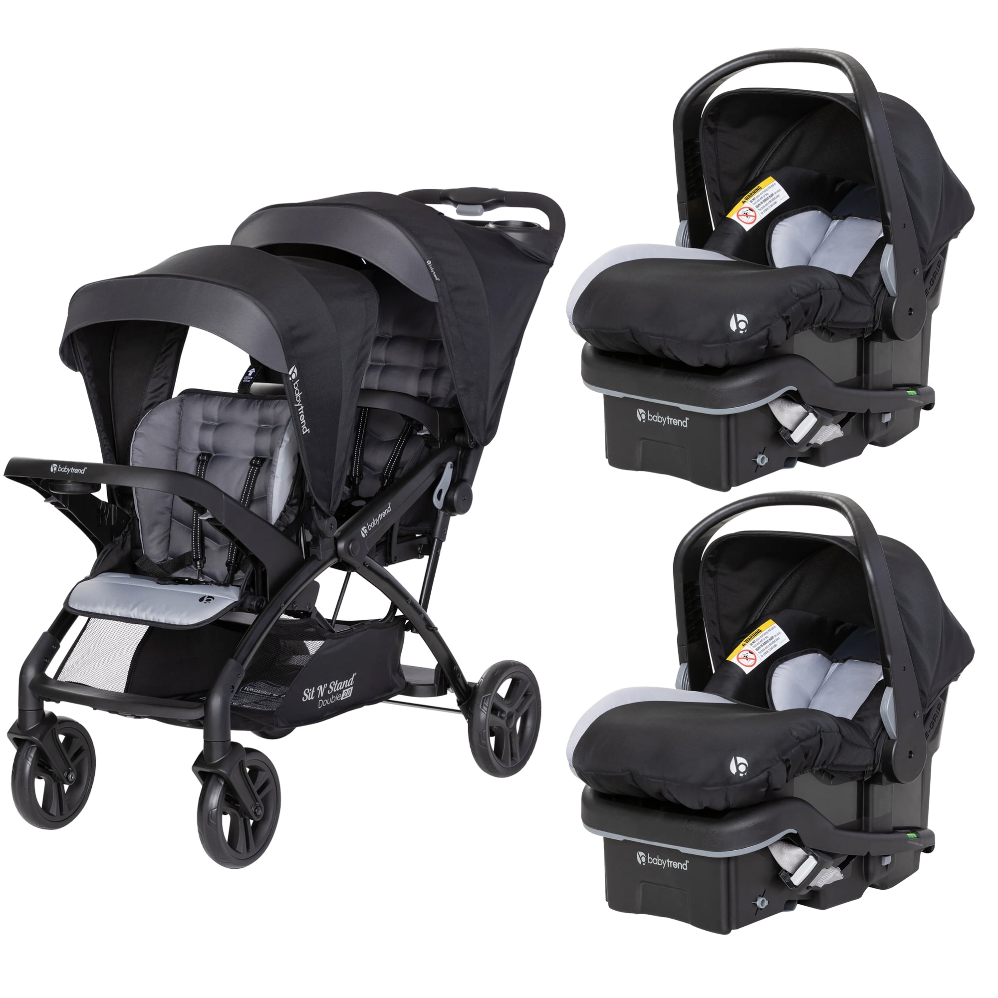 Baby Trend Sit N' Stand Double Stroller with EZ-Lift Car Seat (2 Pack ...