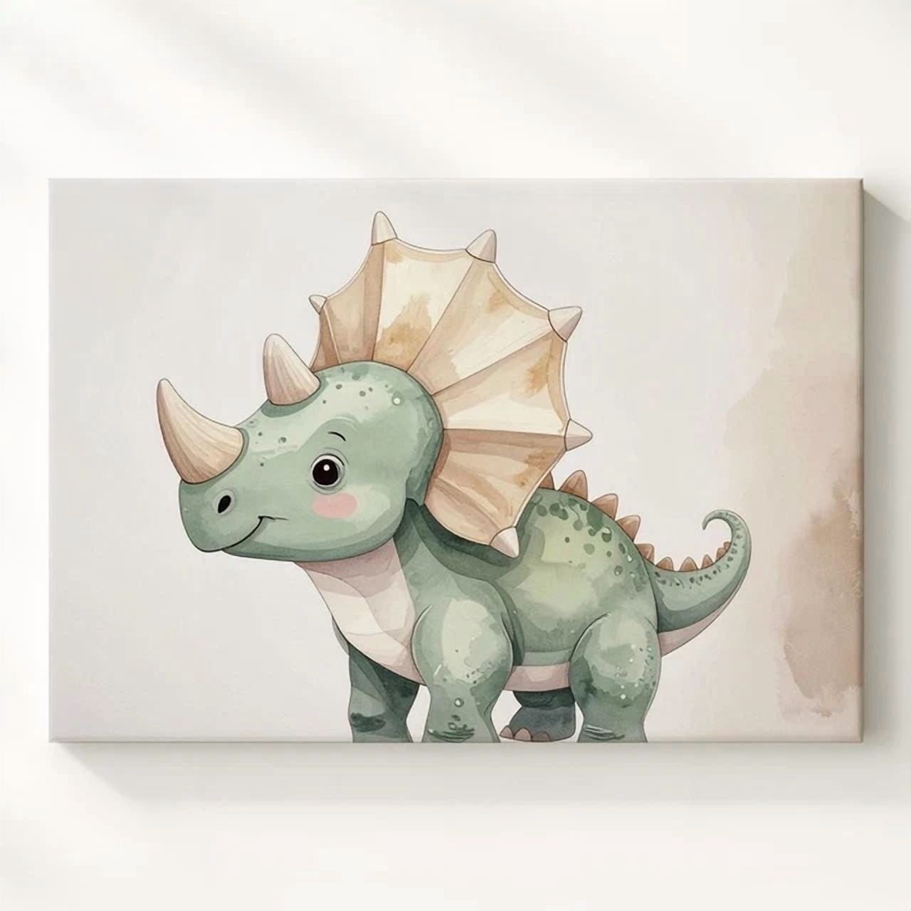 Baby Triceratops Postersoft Pastel Dino For Kids Nursery Decor Wall Art ...