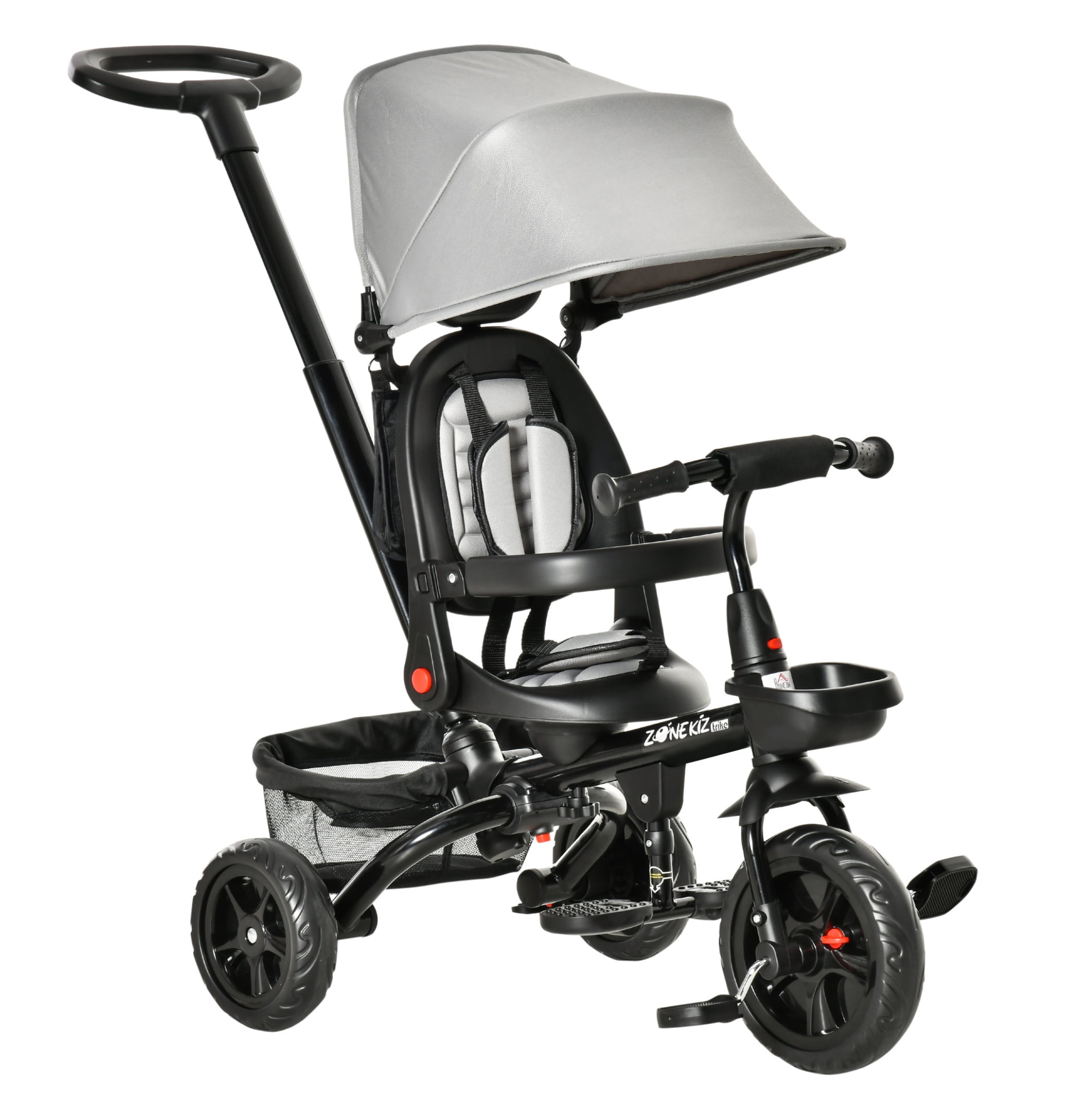 Baby Tricycle 4 in 1, Adjustable Trike for Toddlers 1-5 Years - Grey ...