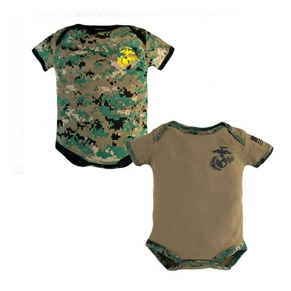 Baby Trooper Comfy Two Pack Baby Bodysuit With Marine Corps Logo ...