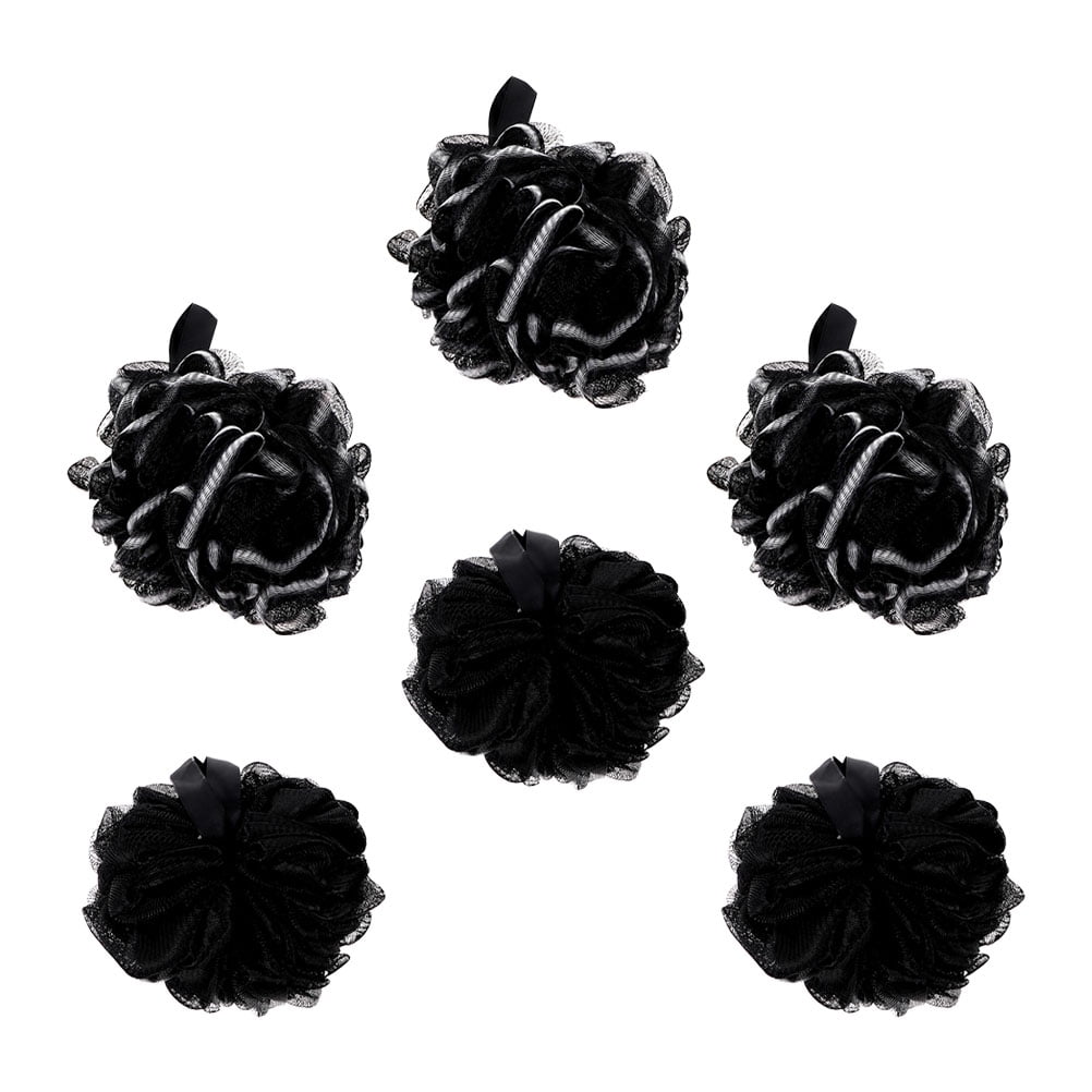 Baby Tub Sponges 6 Pcs Bath Pouf Puffs Shower Flowers Bamboo Charcoal ...