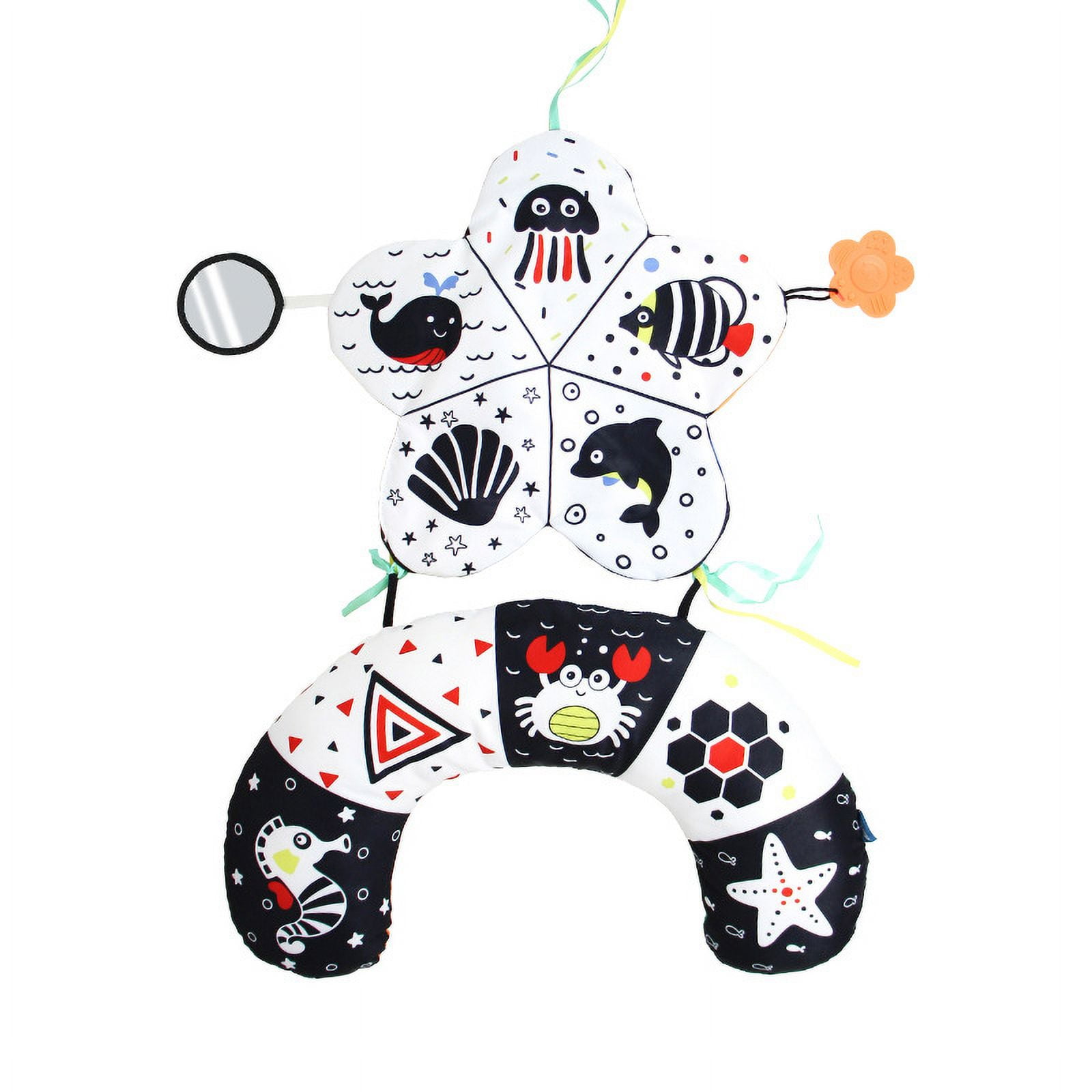 Baby Tummy Time Pillow Toys Black White High Contrast Baby Toys ...