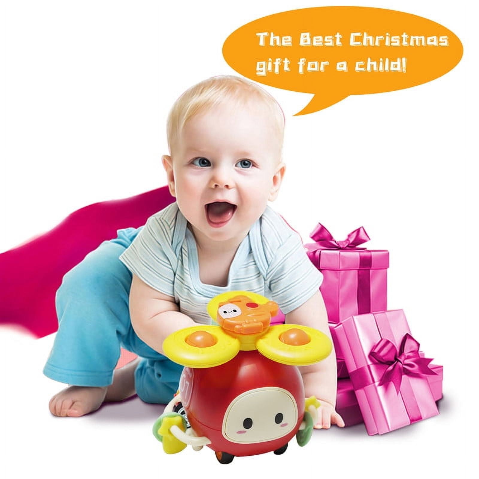 Baby Tummy Time Toy Rattle Toy Spinner Toy for Baby High Chair Toy ...