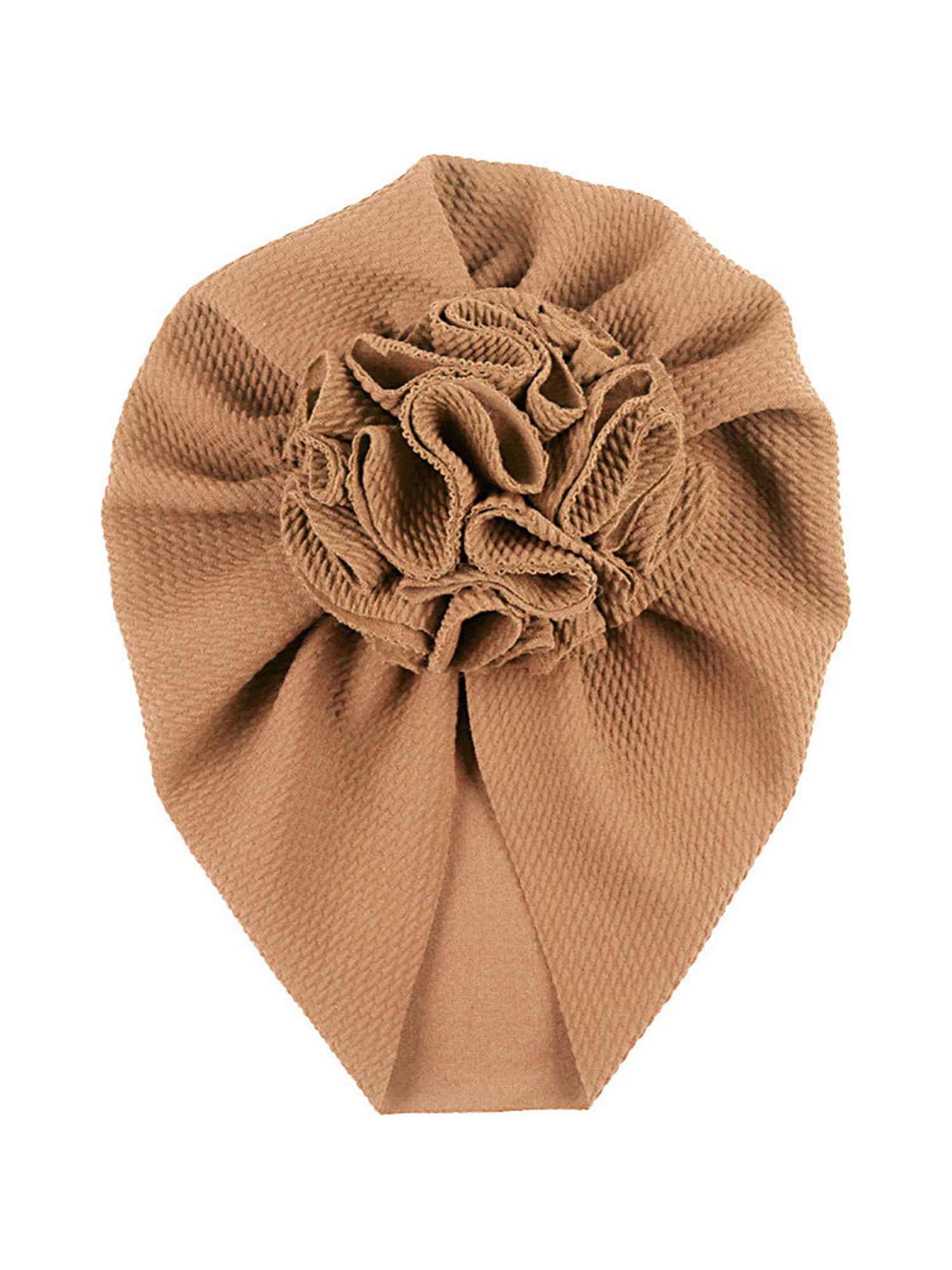 Baby Turban Hats, Infant Soft Flower Hedging Cap Sun Flower Pleated ...