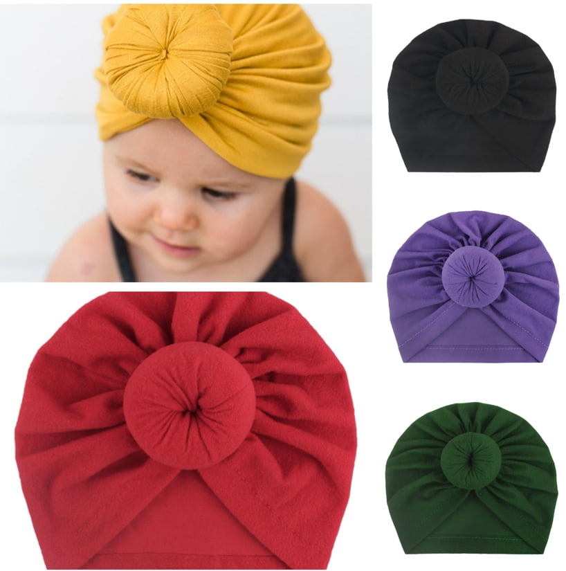 Baby Turban Hats Turban Bun Knot Baby Infant Beanie Baby Girl Soft Cute ...