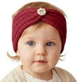 Baby Turban Head Wrap Headbands Girl Knitting Button Hairbands Stretchy ...