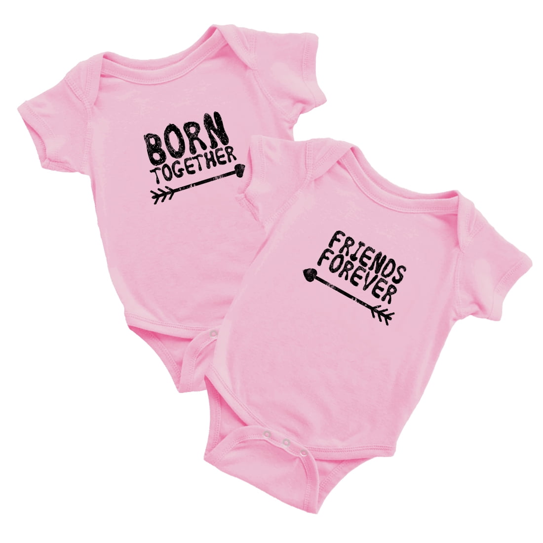 Baby Twins Bodysuit Outfit Born Together Friends Forever Cute Twins ...