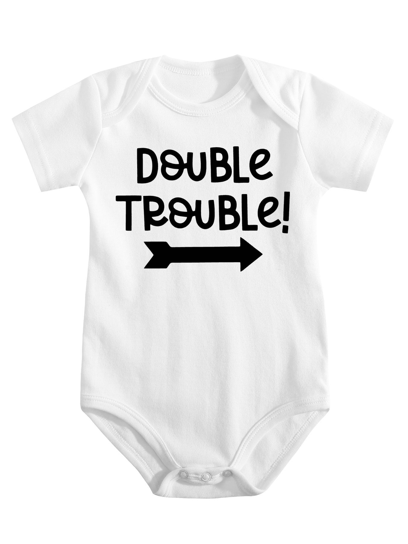 Baby Twins Bodysuits Double Trouble Newborn Baby Clothes Twin Boy Girl ...