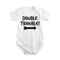 Baby Twins Bodysuits Double Trouble Newborn Baby Clothes Twin Boy Girl ...