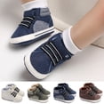 Baby Two-Tone High-Top Shoes Boys Girls First Walking Shoes Lightweight ...