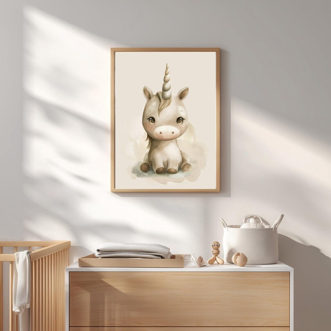 Baby Unicorn Nursery Art, Watercolour Animal Print, Unframed Paper ...
