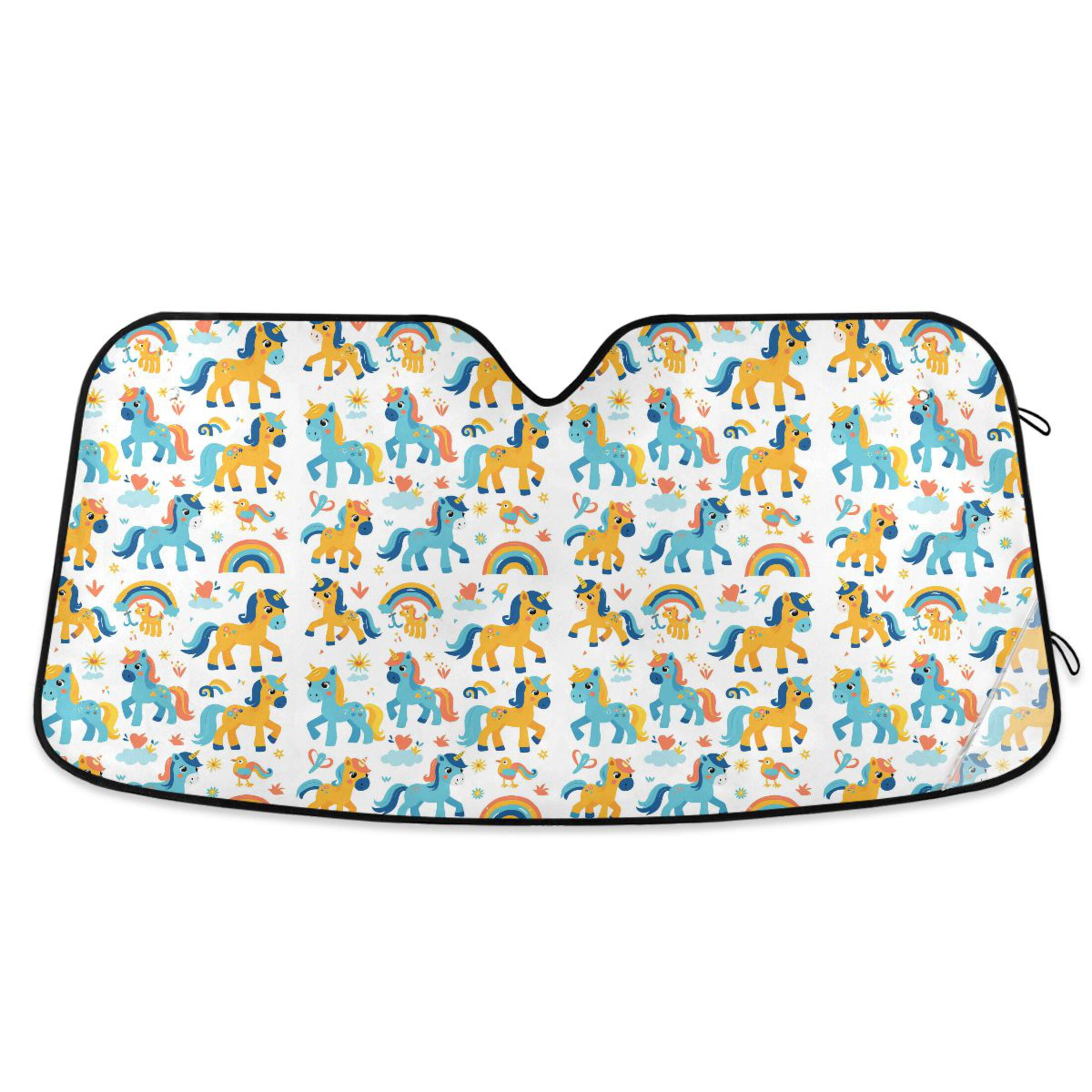 Baby Unicorns and Brid Car Windshield Sun Shade Foldable Car Front ...
