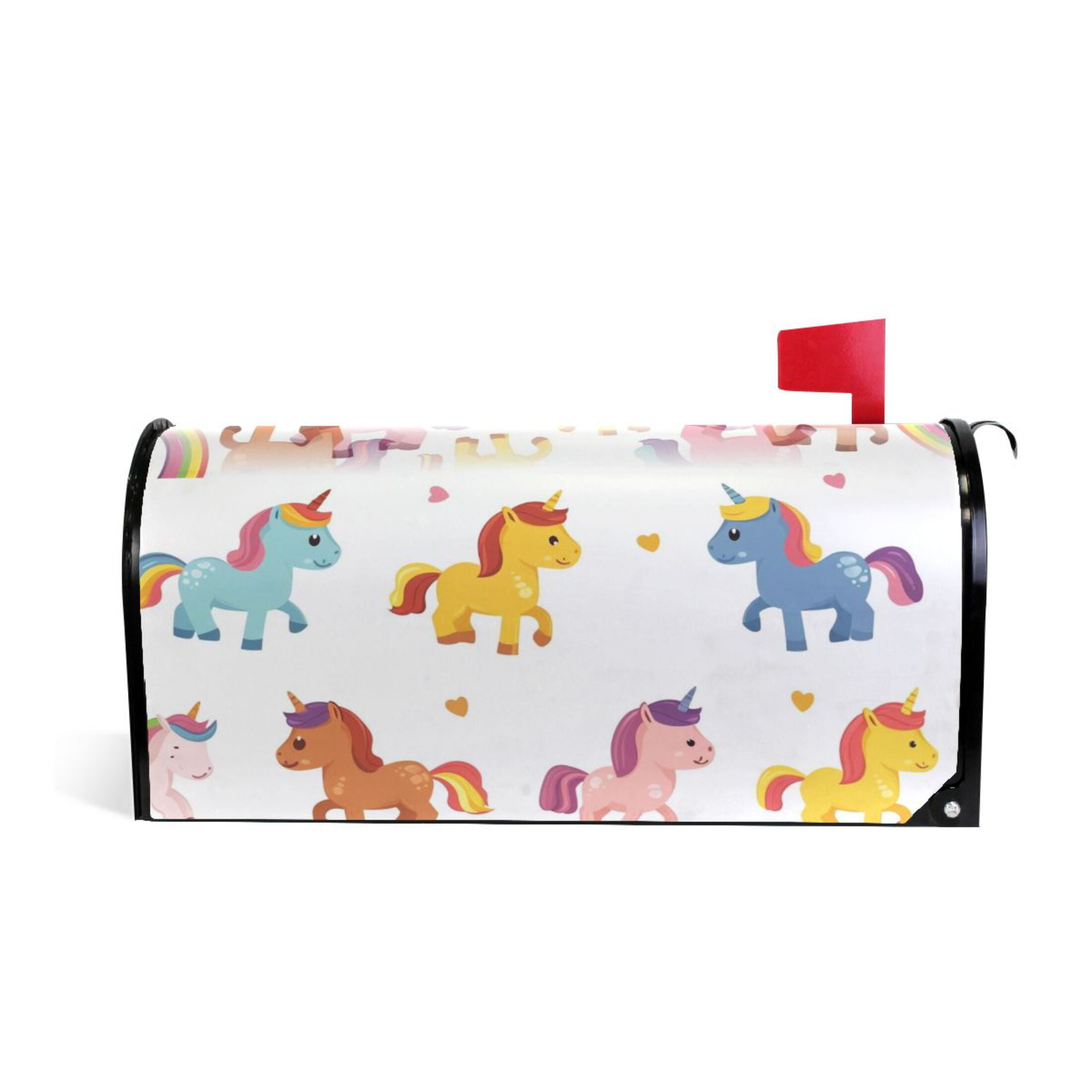Baby Unicorns and Heart Magnetic Mailbox Covers 25.5" X 21" Post Letter ...