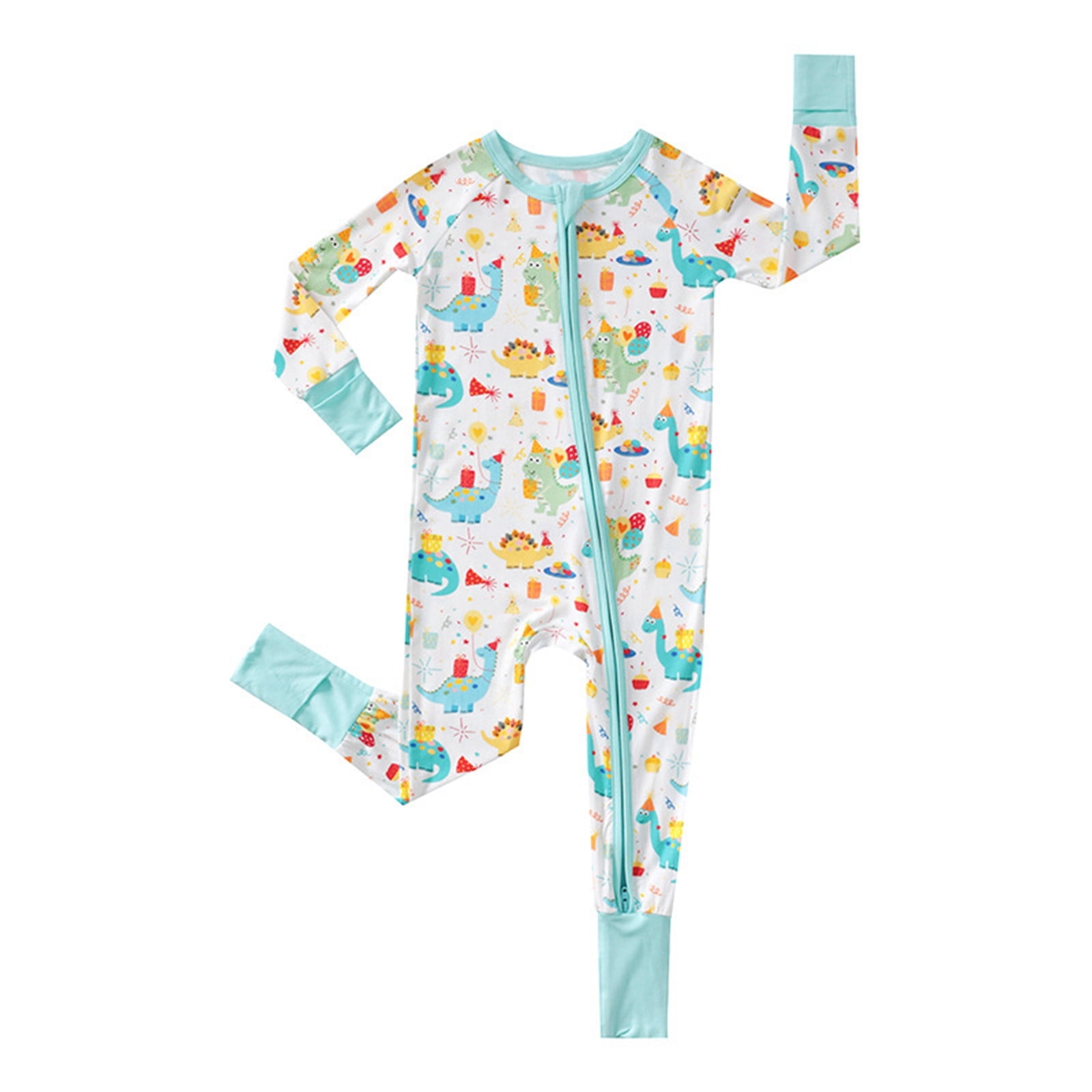 Baby Unisex Bamboo Viscose Pajamas with Mitten Cuffs-Boys Girls Front ...