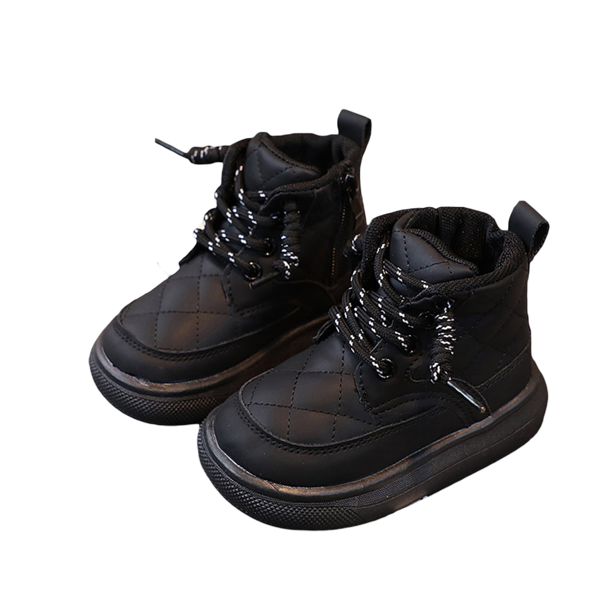 Baby Unisex Warm Snow Boots Newborn Leather Fur Lace Up Ankle Anti-Slip ...