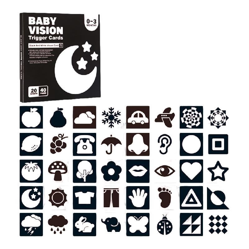 Baby Visual Stimulation Card Black White Visual High Contrast Baby ...