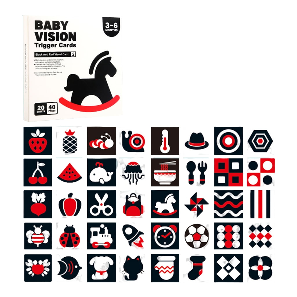 Baby Visual Stimulation Card High Contrast Baby Flashcard Black White ...