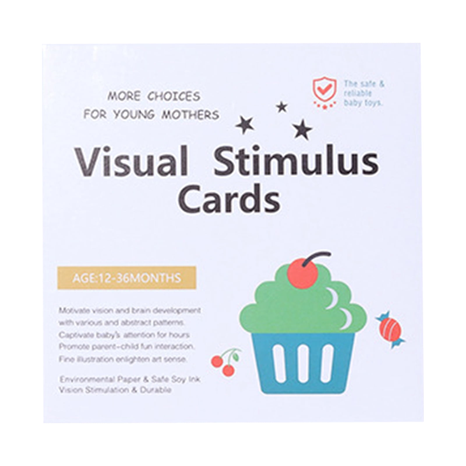 Baby Visual Stimulation Card Toy Black And White Cards High Contrast ...