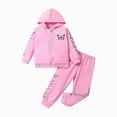 Baby Waffle Knit Crewneck Sweatshirt and Pants 2-piece Outfit Set(Pink ...