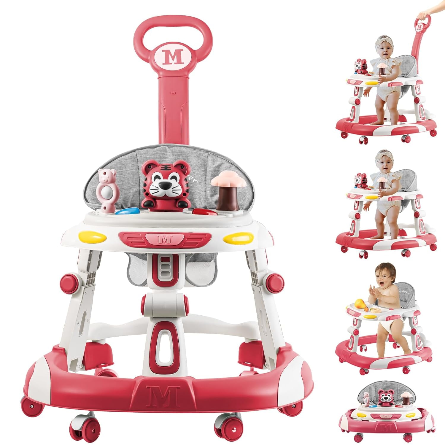 Baby Walker, 4-in-1 Foldable Baby Walkers and Baby Activity Center with ...