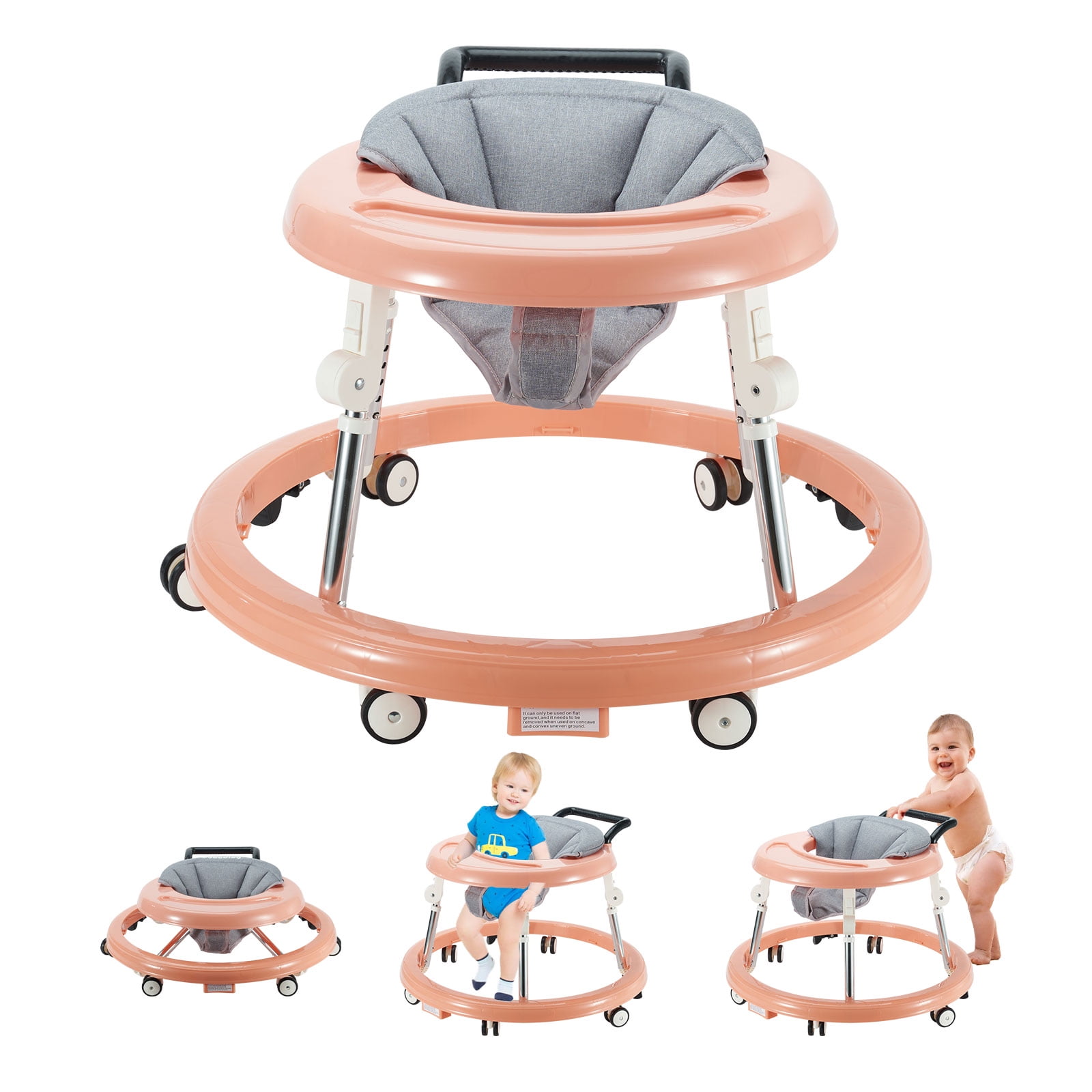 Foldable Baby Walker, 5-Gear Adjustable, Anti-Fall, Walk & Play ...