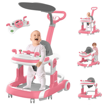 YYW 6-in-1 Baby Walker, Foldable Push Walker with Musical Activity ...