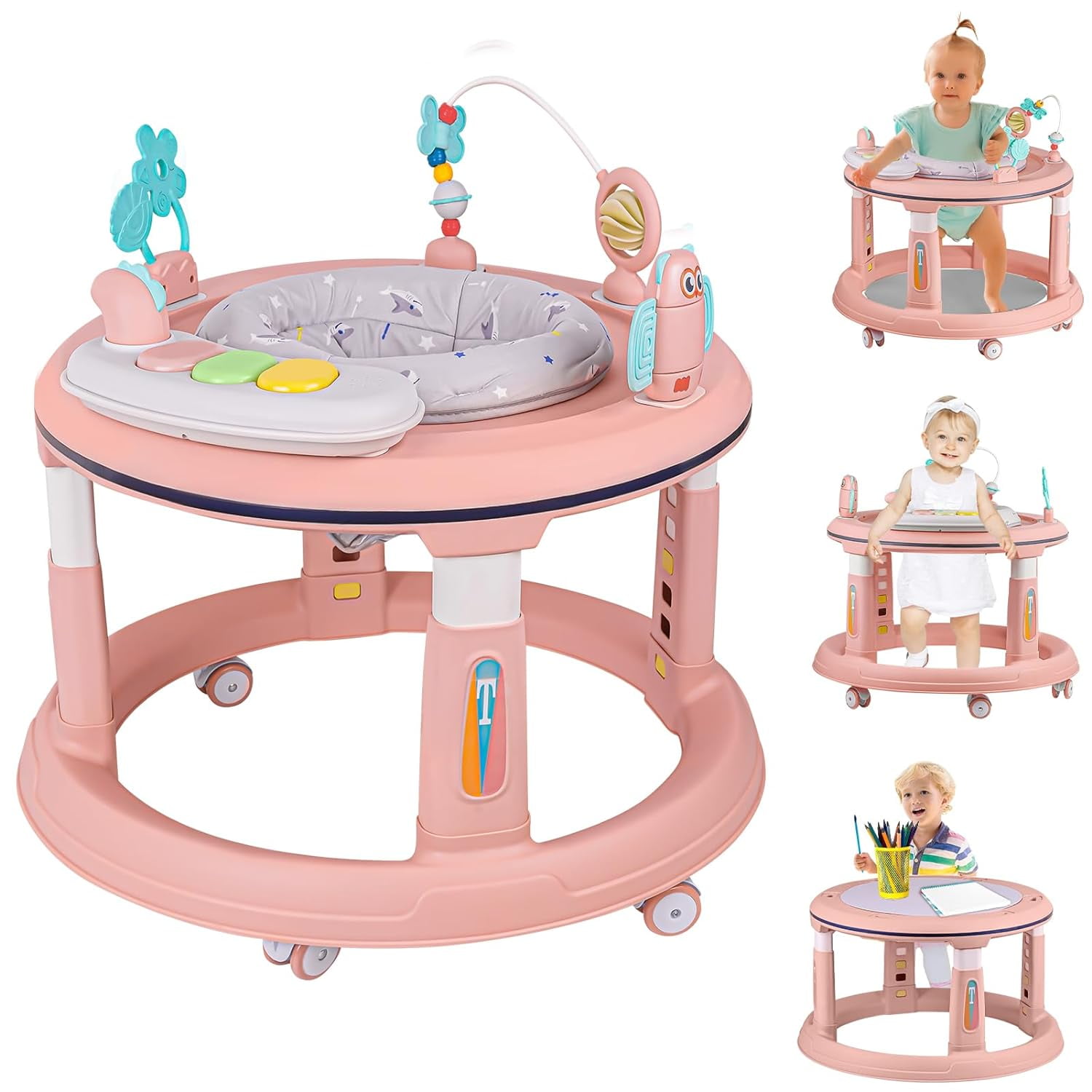 Baby Walker with Music and Lights, 5 Adjustable Heights, Baby Walkers ...