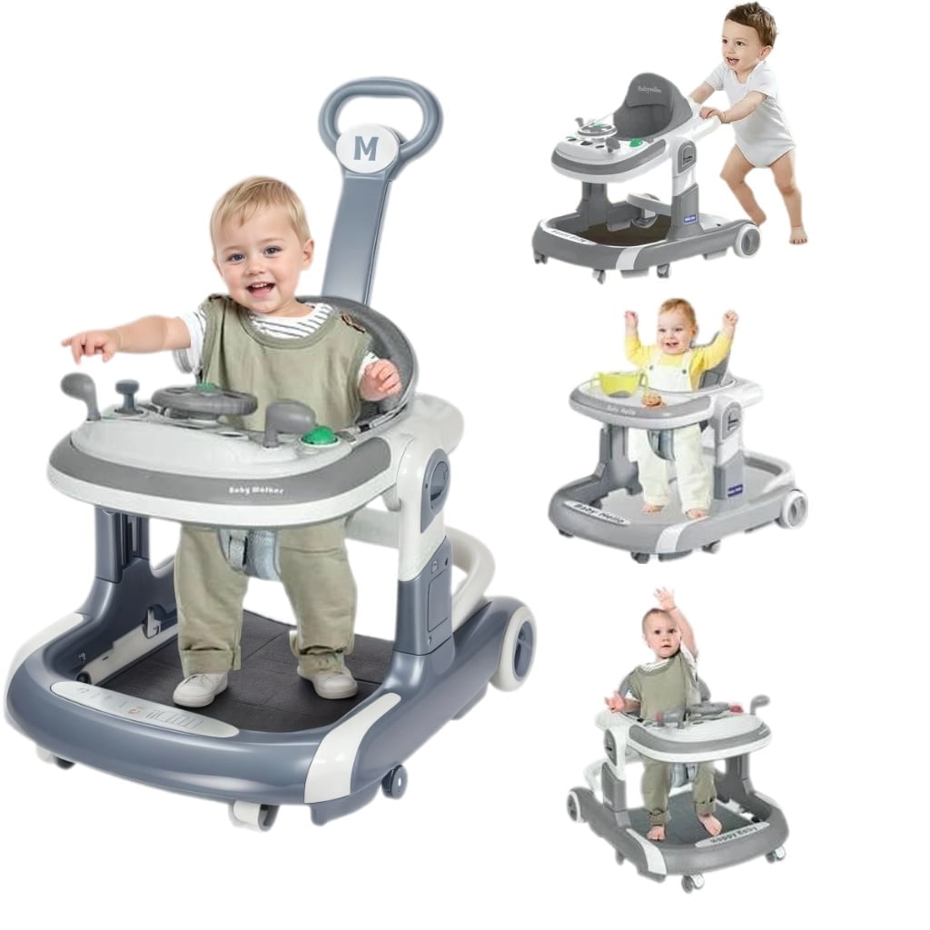 GAMBE 4-in-1 Musical Infant Baby Walker with Wheels functional, Height ...