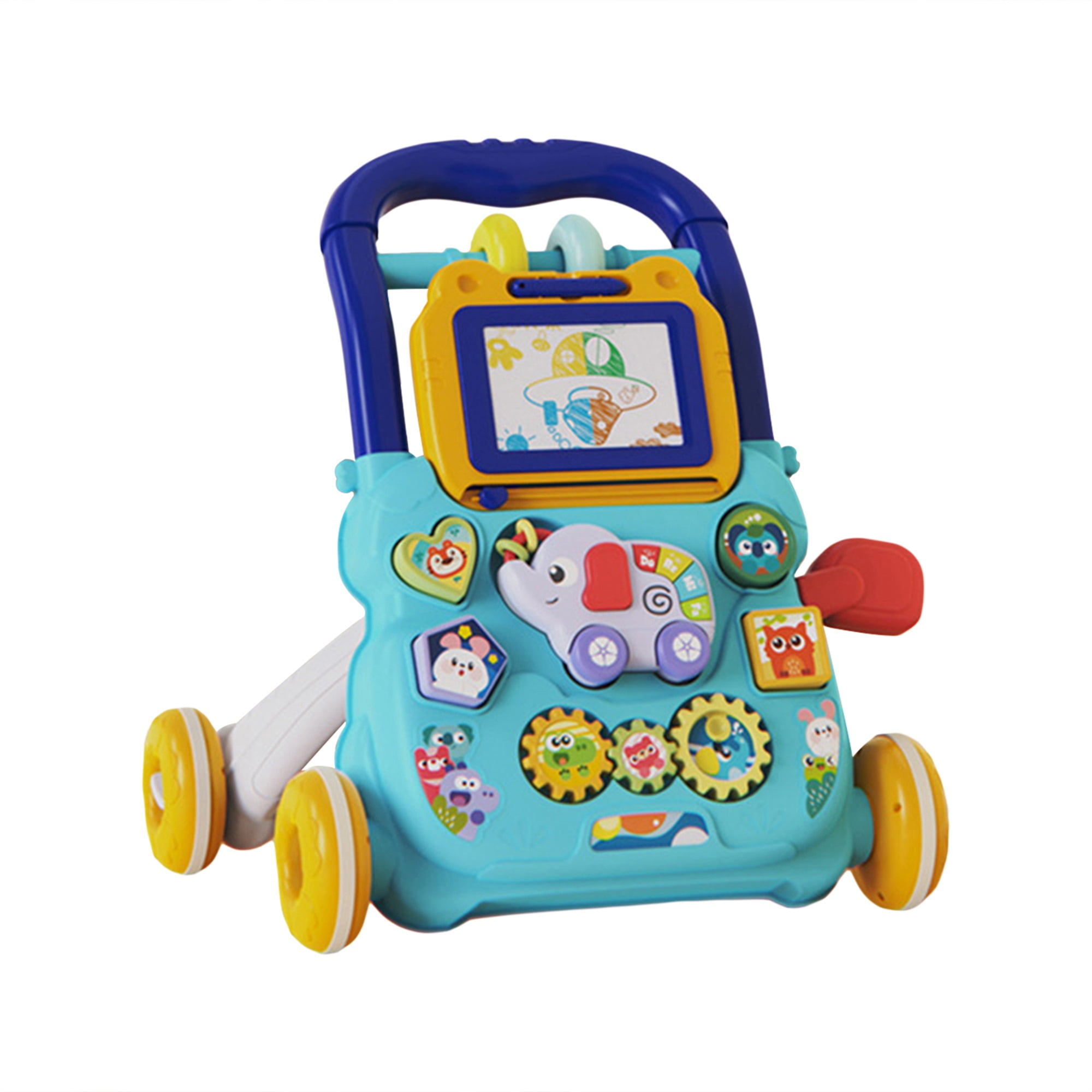 Baby Walker Toy Cartoon Elephant Infant Activity Center Drawing Board ...