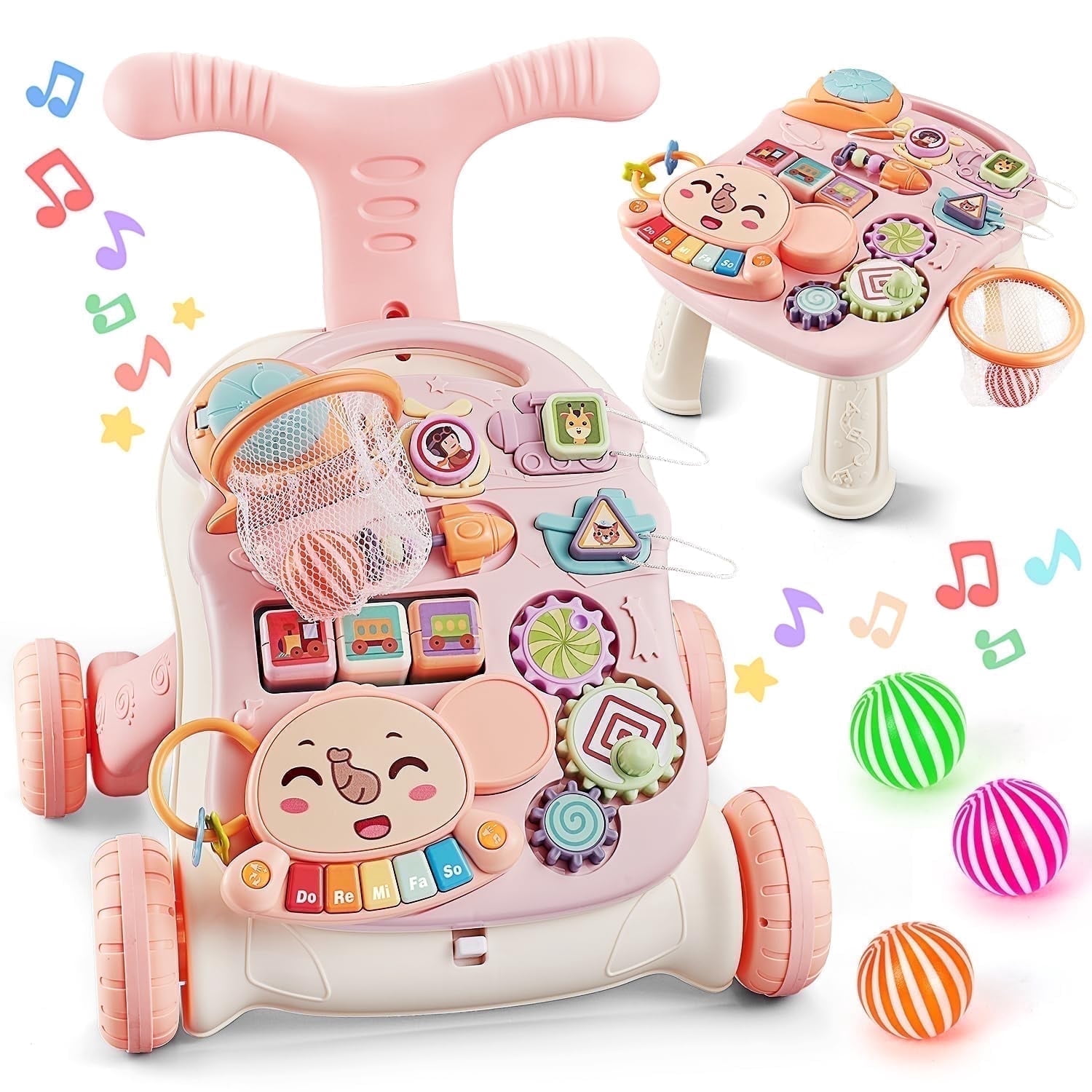Eotvia Baby Walkers for Girls, 3 in 1 Activity Center, Adjustable Push ...
