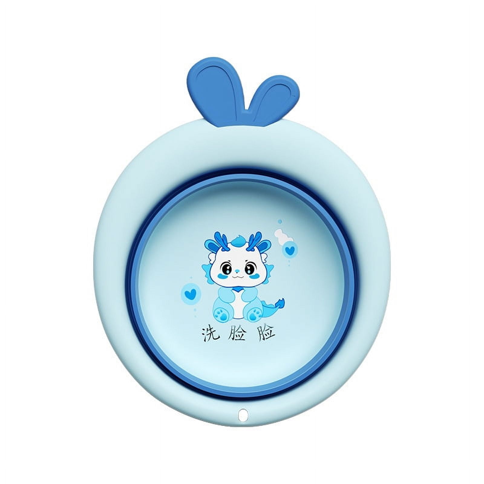 Baby Wash Basin Round Dragon Collapsible Plastic Cute Cartoon Folding ...