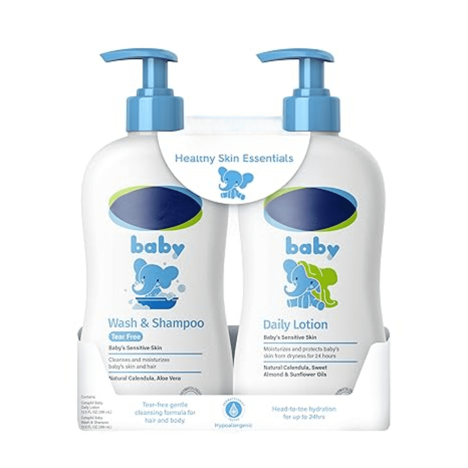 Baby Wash & Shampoo Plus Body Lotion, Healthy Skin Essentials, Head to ...