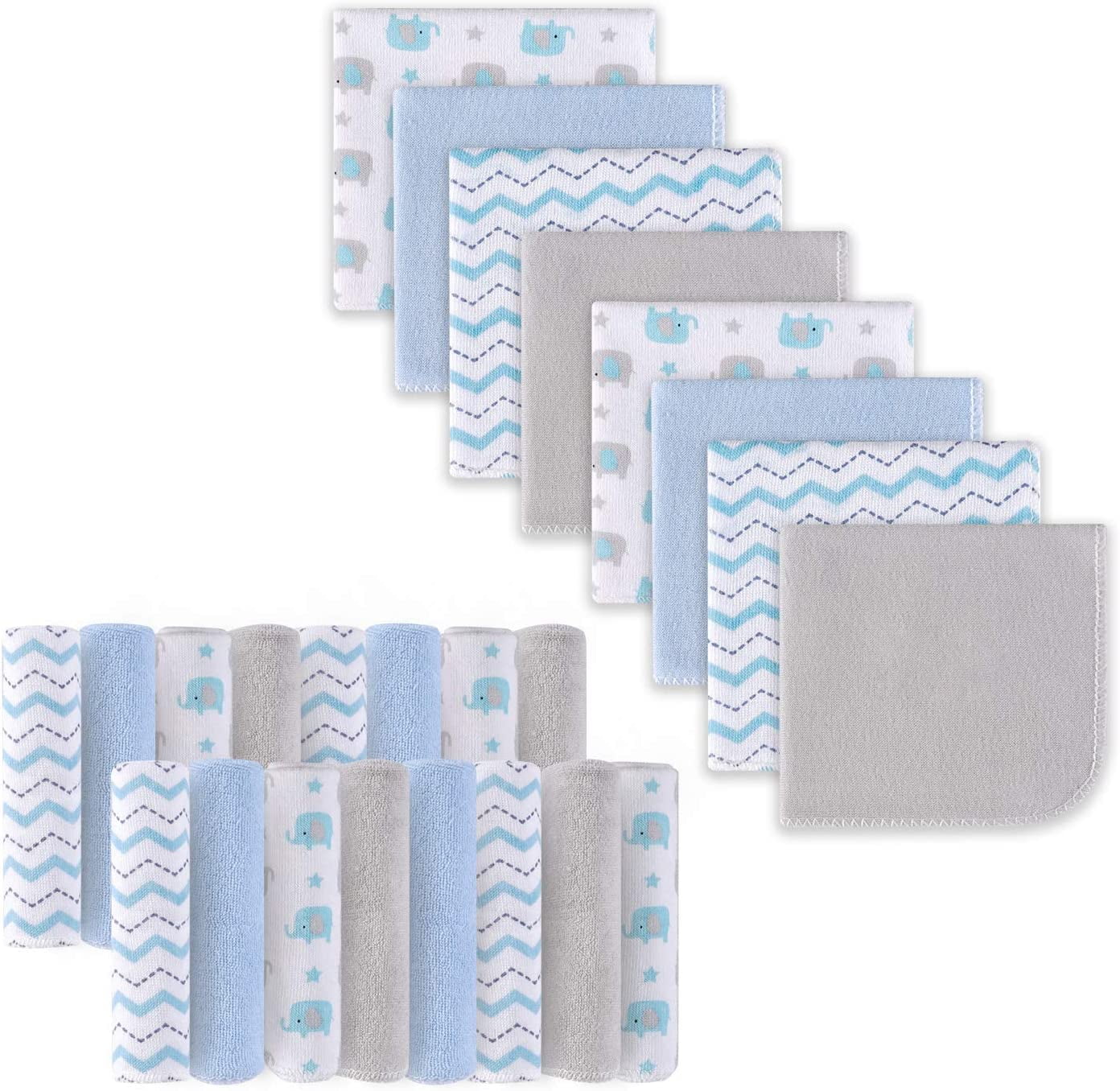 Softan Ultra-Soft, Absorbent Baby Washcloths, 24 Pack, Elephant Design ...