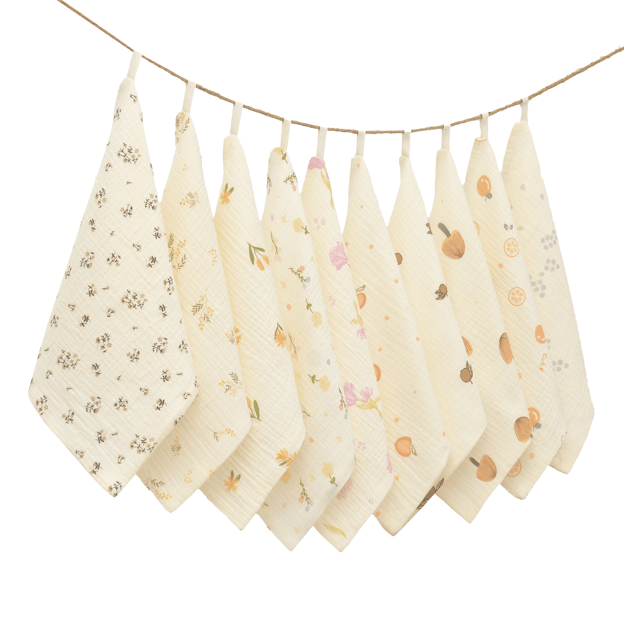 chocrria Baby Washcloths, 12x12 inch Cotton Face Towels, 10 Pack with ...