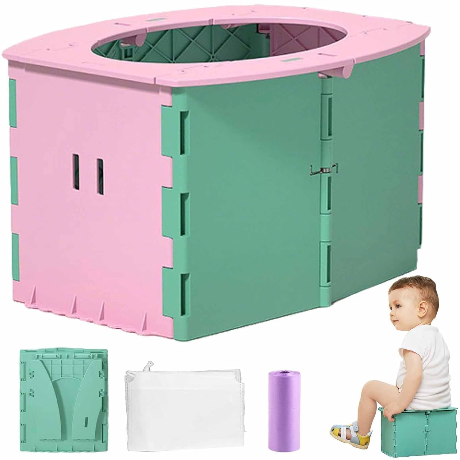 Baby Whisper Co Travel Potty, Collapsible Potty for Toddler Travel ...