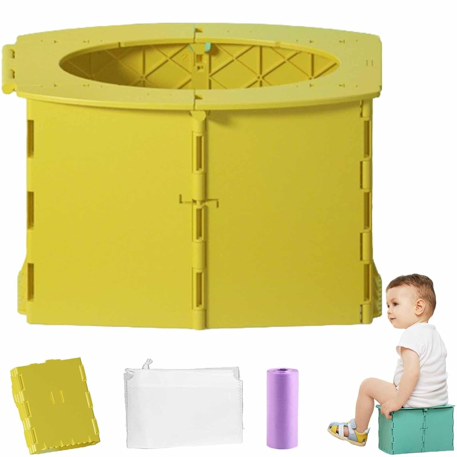 Baby Whisper Co Travel Potty, Collapsible Potty for Toddler Travel ...