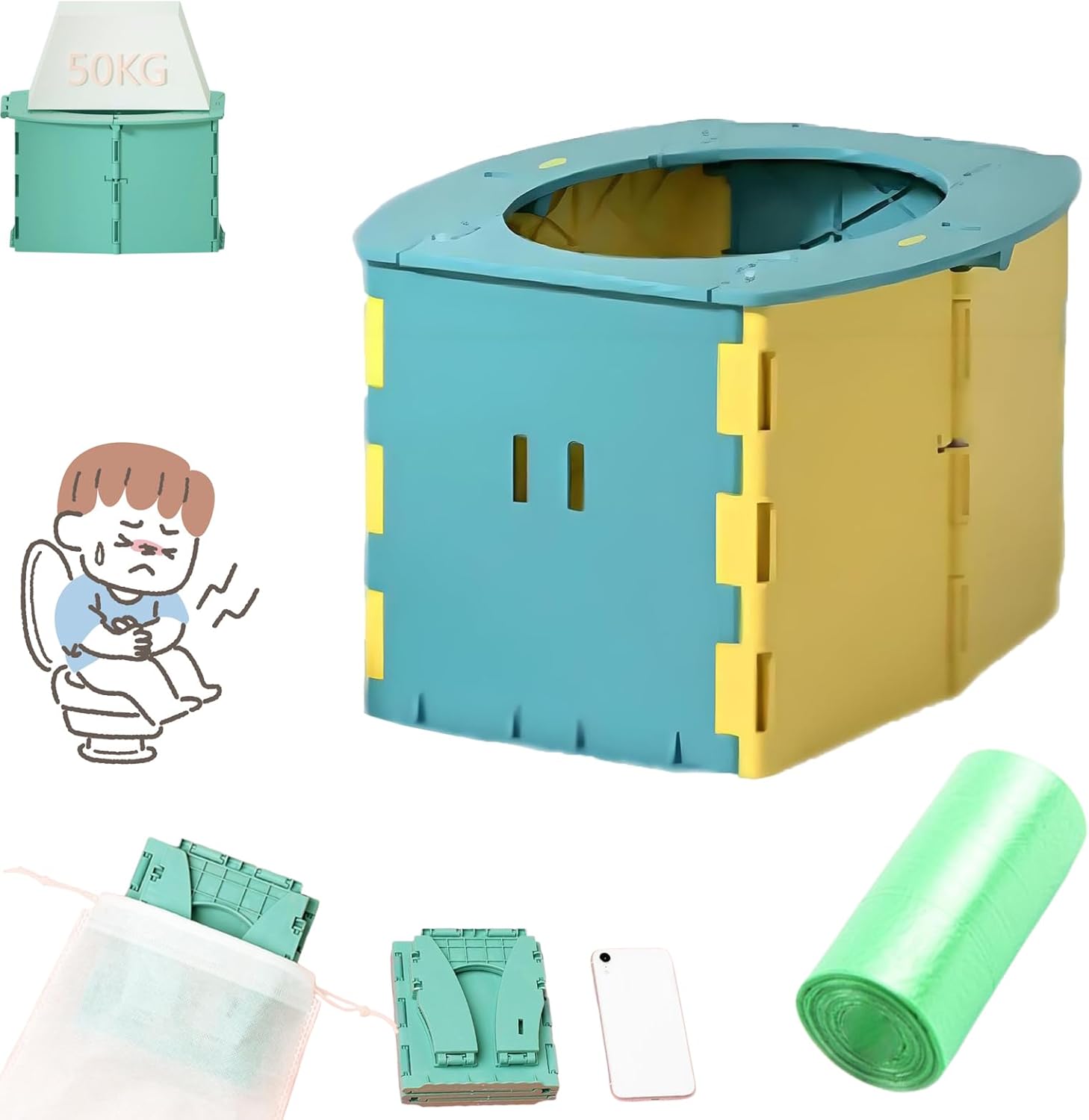 Baby Whisper Co Travel Potty, Foldable Potty Seat for Toddler Travel ...