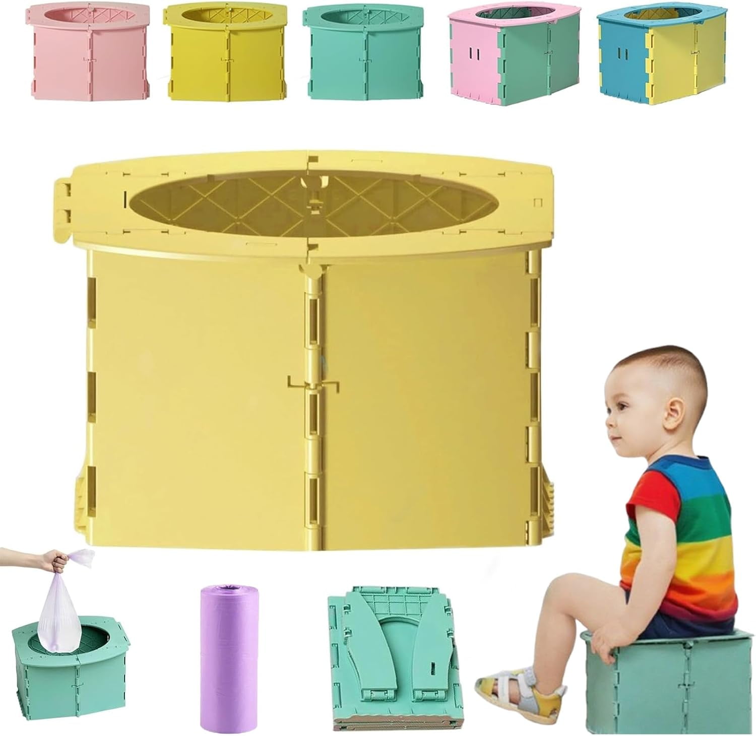Baby Whisper Co Travel Potty, Foldable Potty Seat for Toddler Travel ...