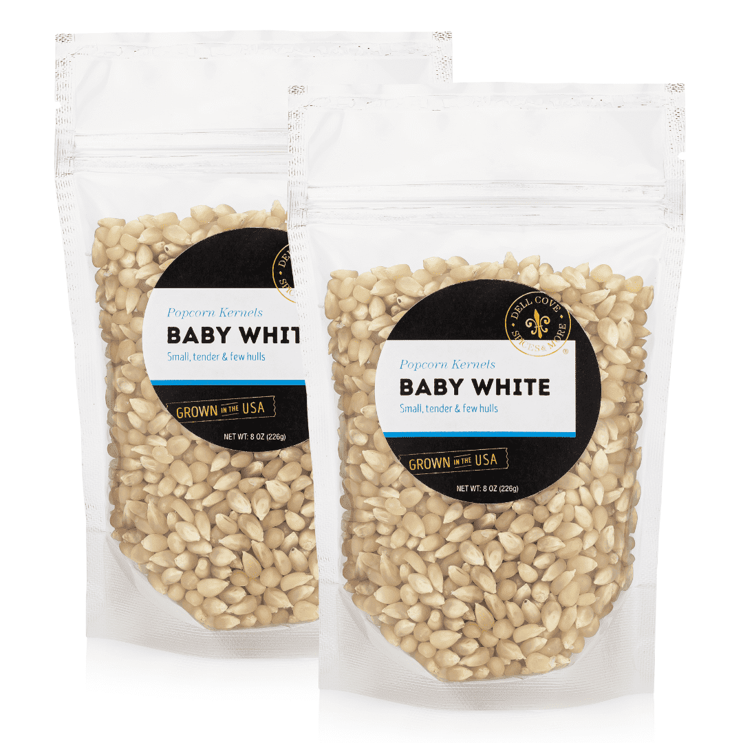 Baby White Popcorn Kernels - Dell Cove Spices - Ideal for Home Movie ...