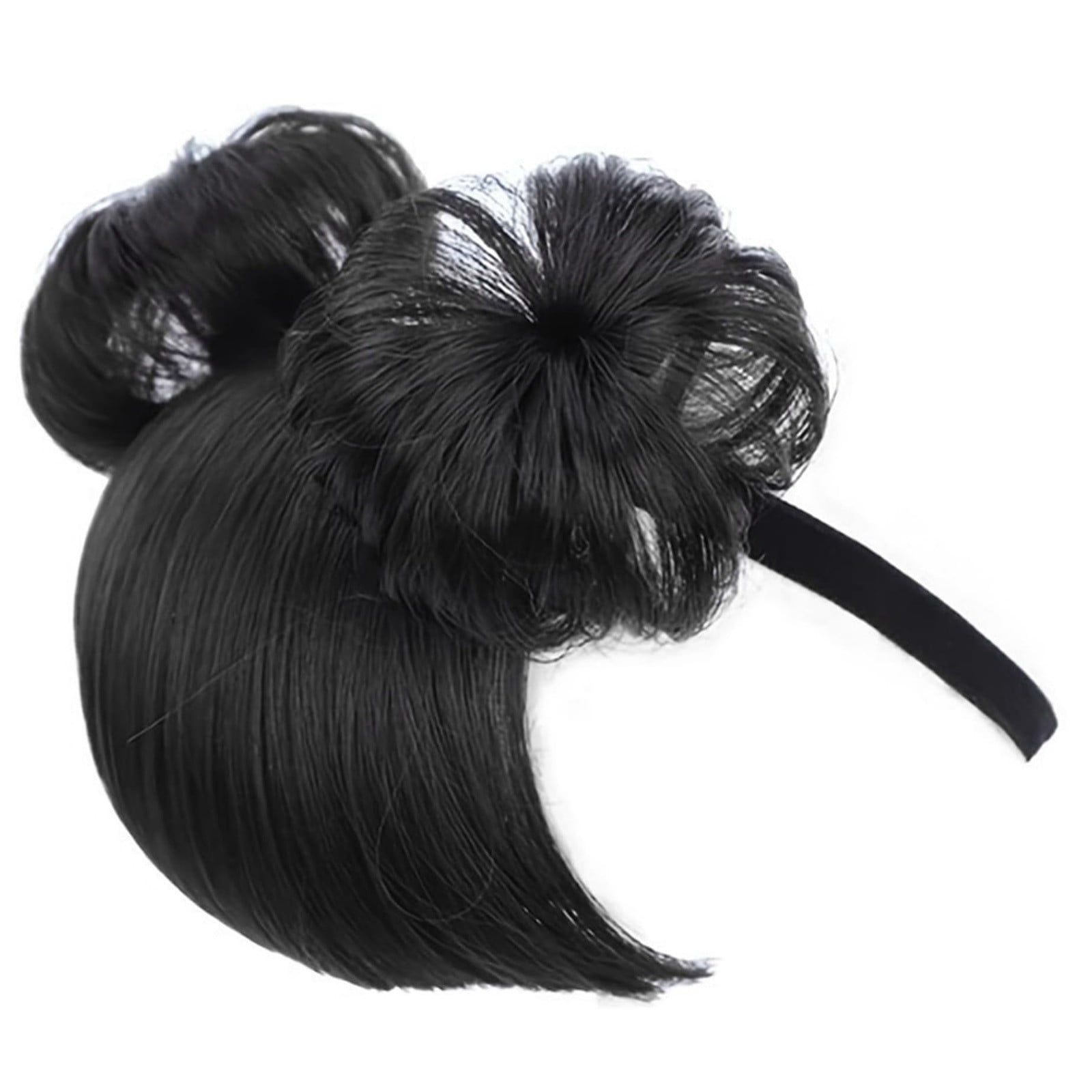 Baby Wig Natural Black Hairband for Girls COS Hair Accessories with ...