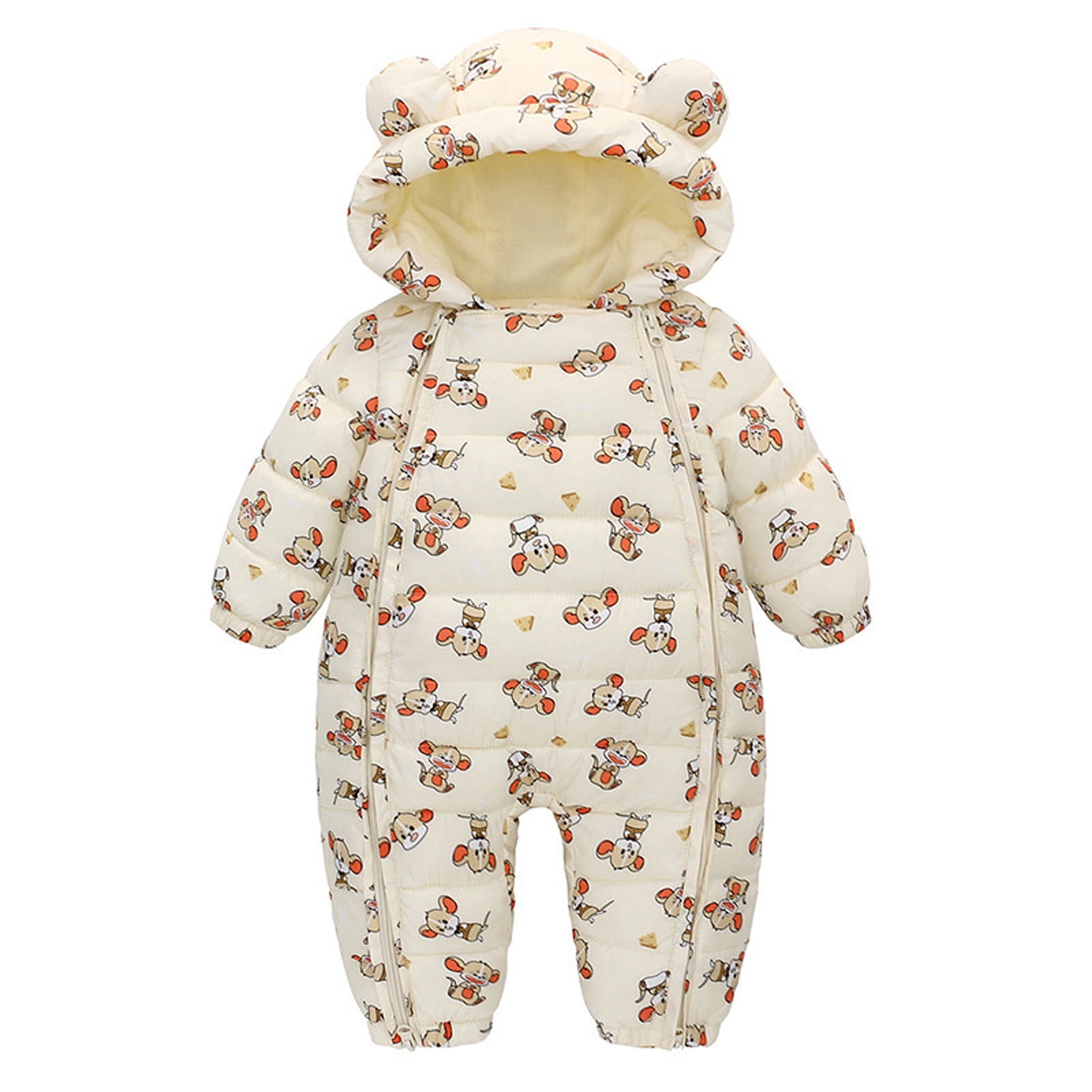Baby Winter Clothes Winter Girl Boy Bear Ears Hooded Romper Snowsuits ...